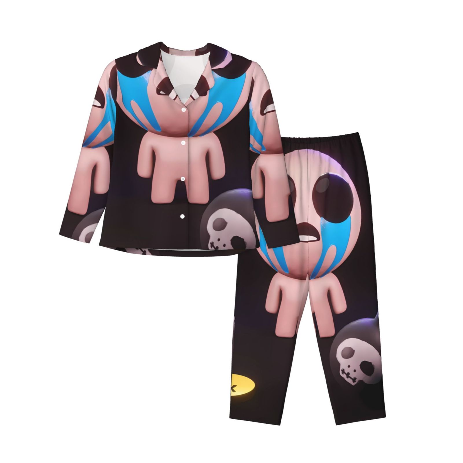 Lsque The Binding of Isaac Pattern Long Sleeve Pajama Set for Women ...