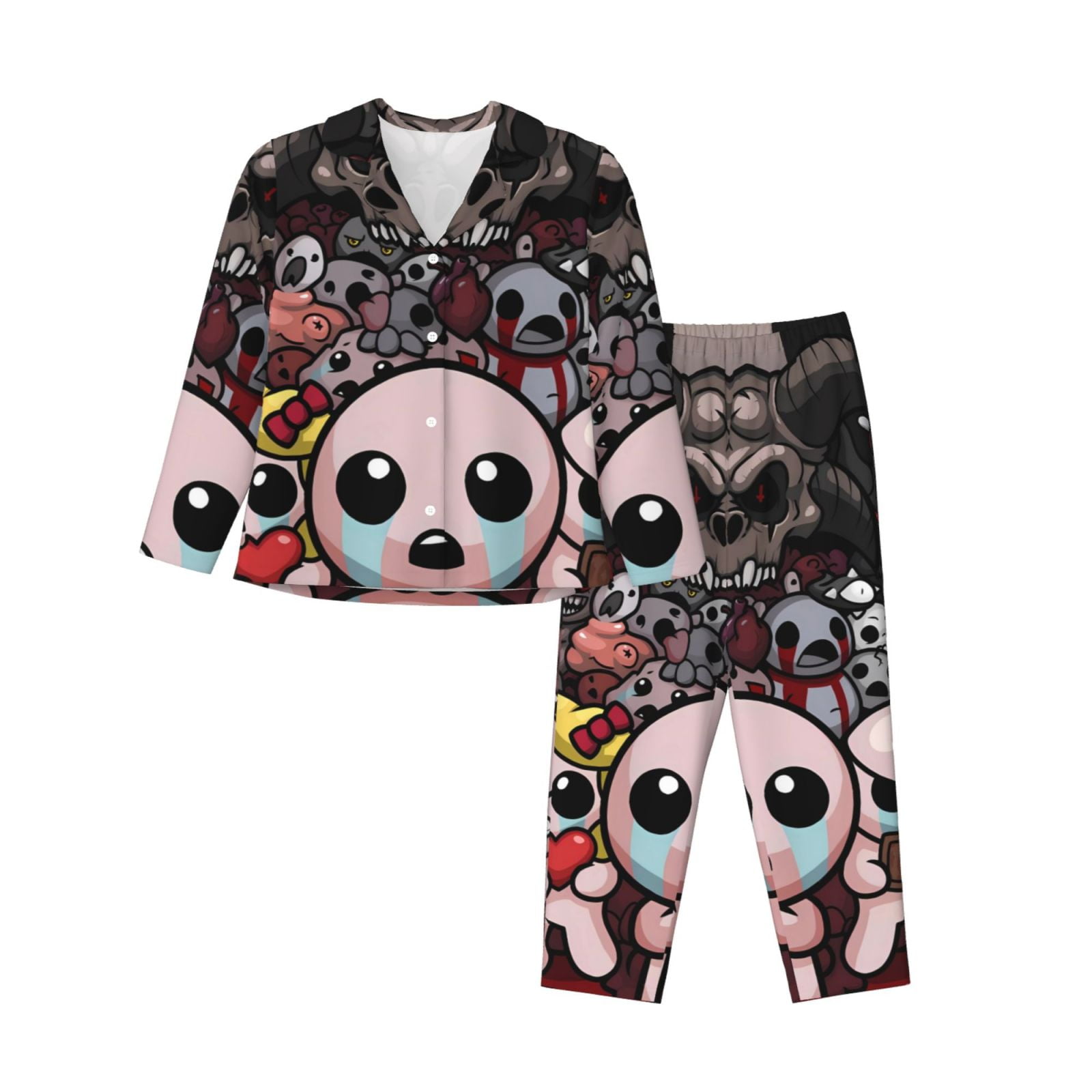 Lsque The Binding of Isaac Pattern Long Sleeve Pajama Set for Women ...