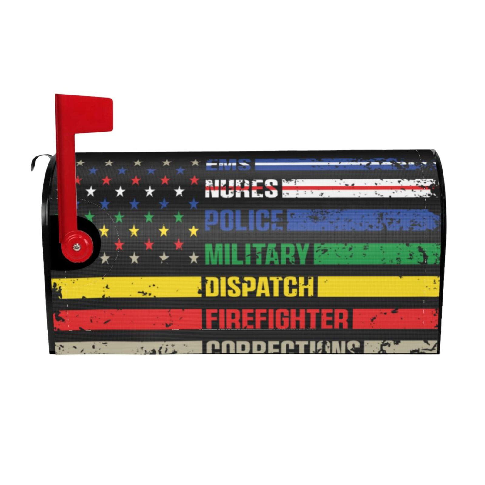 Lsque Thin Green Line With USA Flag Mailbox Cover Standard Size ...