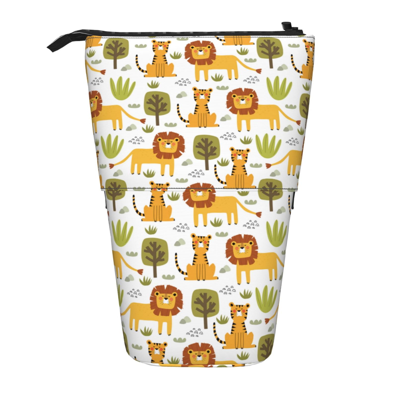 Lsque Tiger Lion Pattern Telescopic Pencil Bag Pen Holder Stationery ...