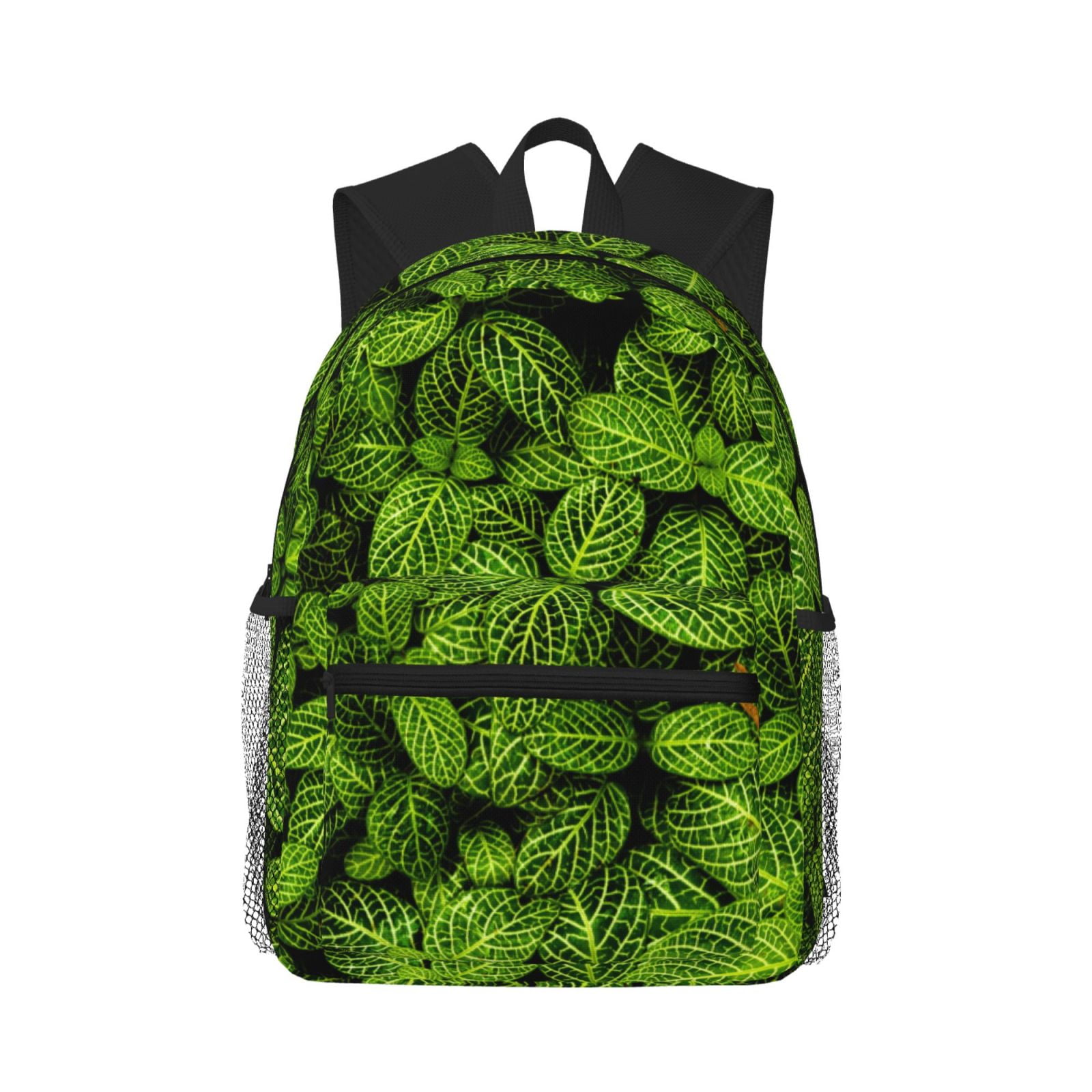 Lsque Tiny Green Fern Leaves Classic Casual Backpack - Large Capacity ...