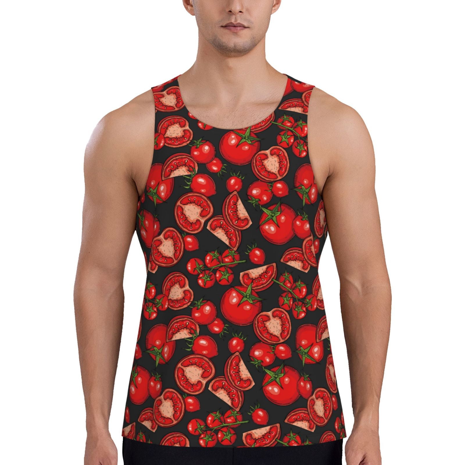 Lsque Tomato Pattern Mens Tank Tops Muscle Athletic Quick Dry ...