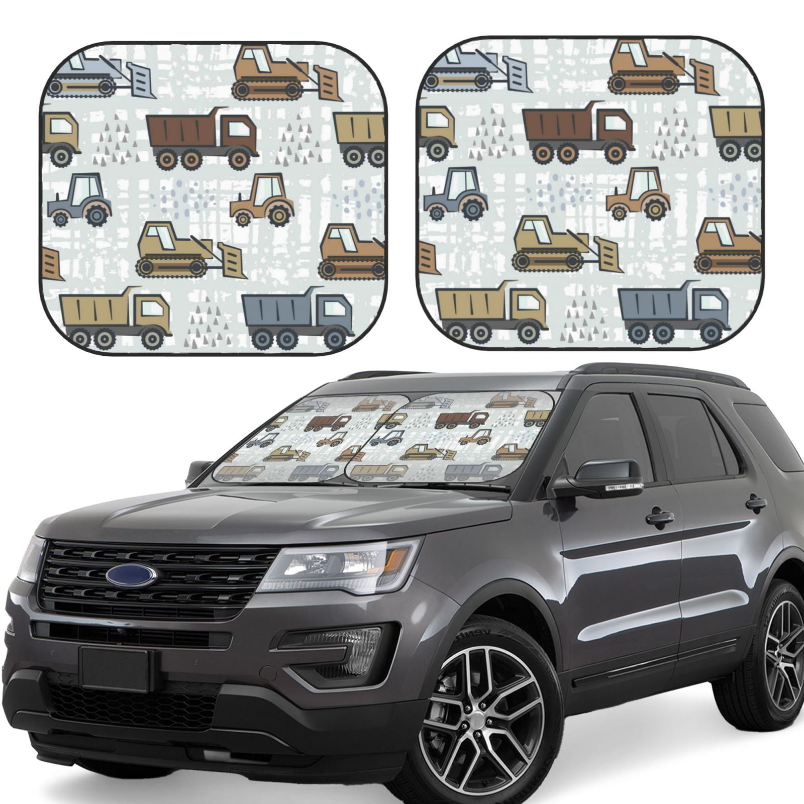 Lsque Tractor and Dumper 2 PCS Windshield Sun Shade | CarFoldable ...