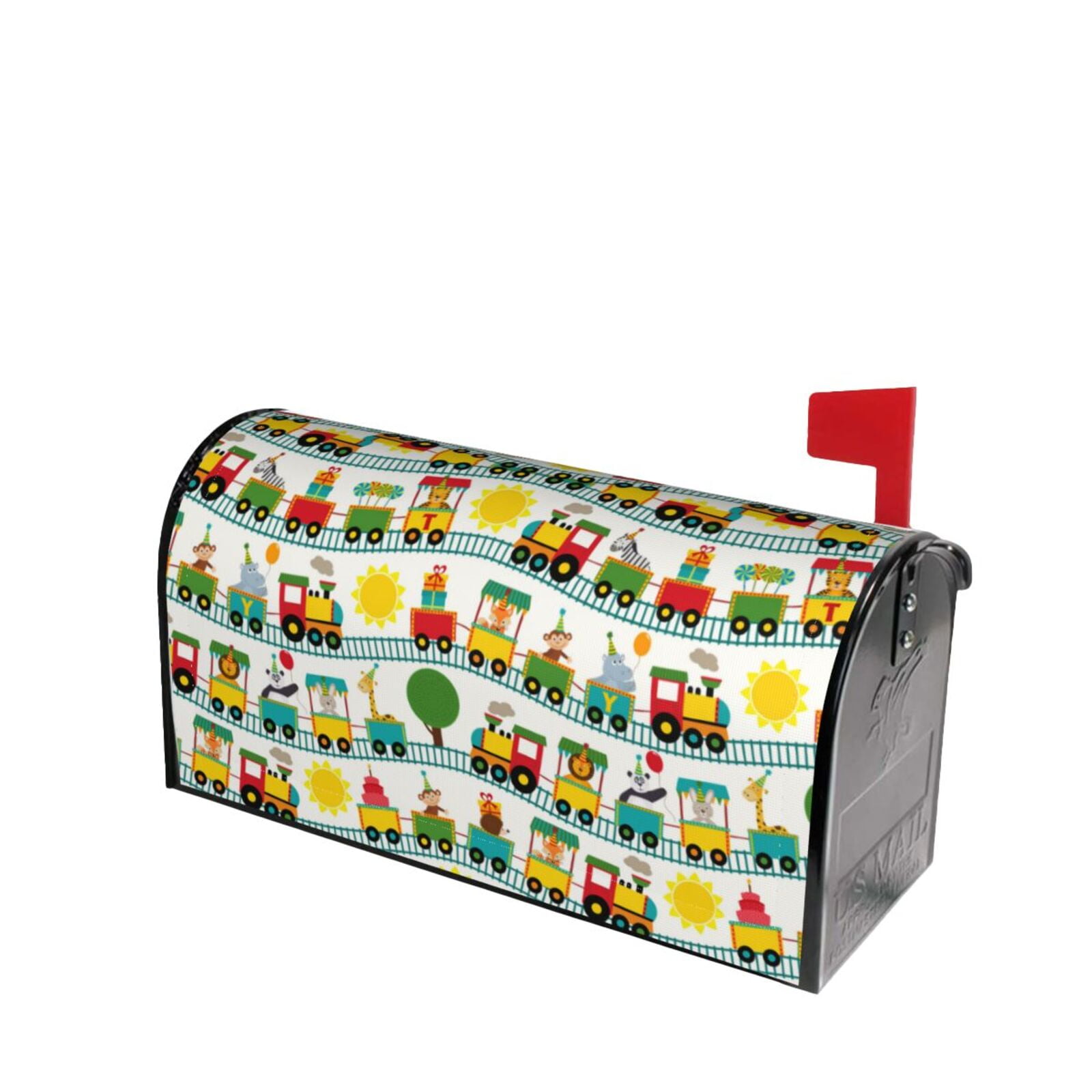 Lsque Train With Animals Mailbox Cover Standard Size ,Magnetic Mailbox ...