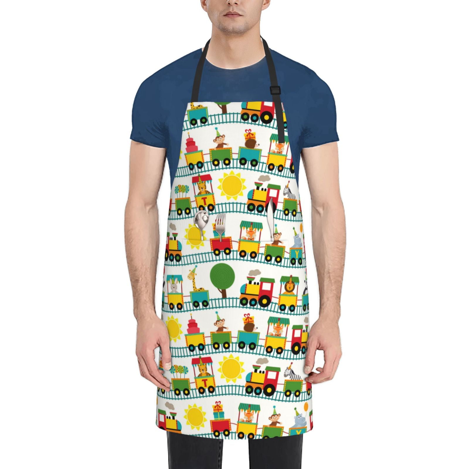 Lsque Train With Animals Waterproof Apron Chef Aprons for Men Heavy ...
