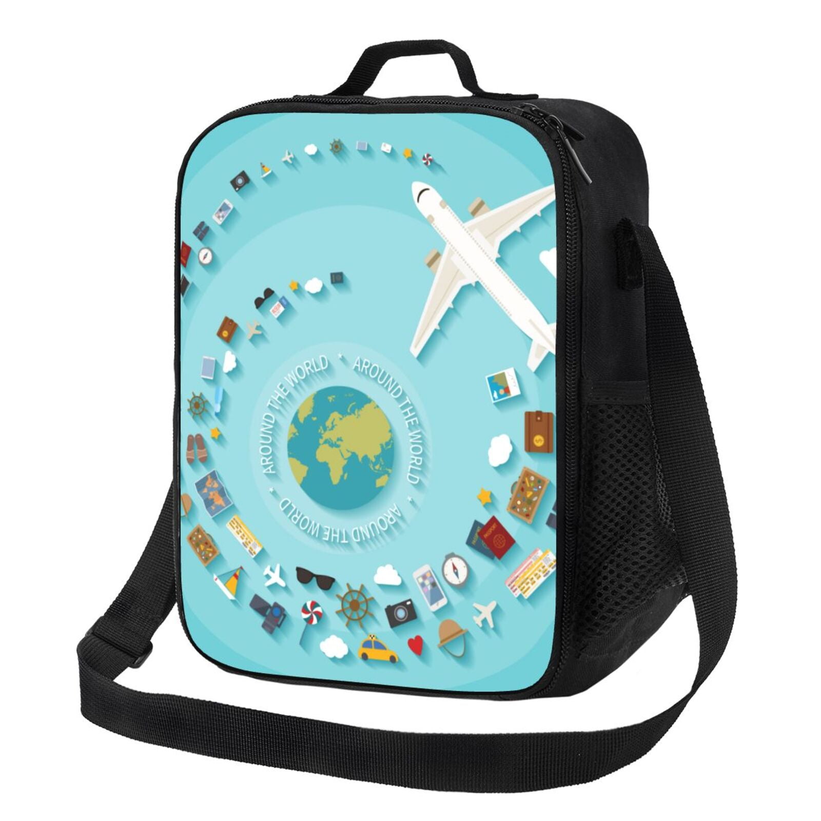 Lsque Travelling on Airplane Lunch Bag Lunch Box for Women Men Reusable ...
