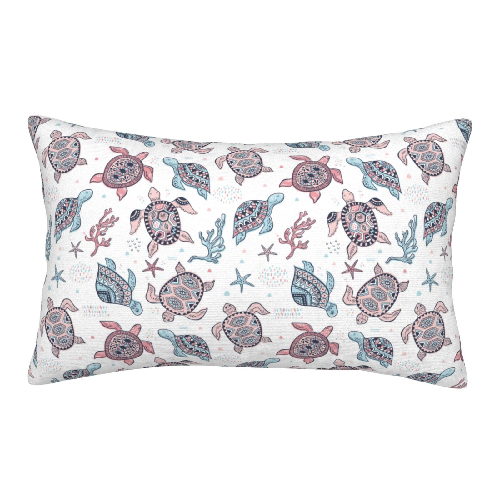 Lsque Tribal Style Turtle Pattern Pillow Case – Soft & Cozy Throw ...