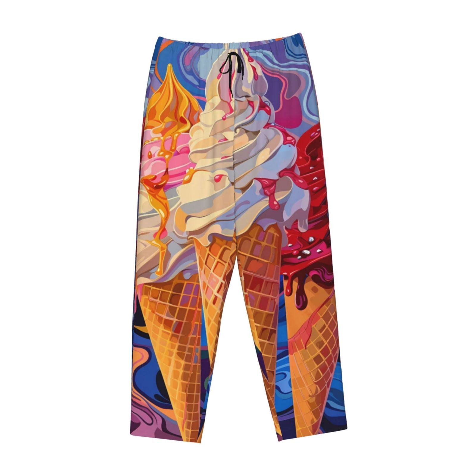 Lsque Trio Of Dripping Cones Print Women's Pajama Pants, Lounge Pant ...