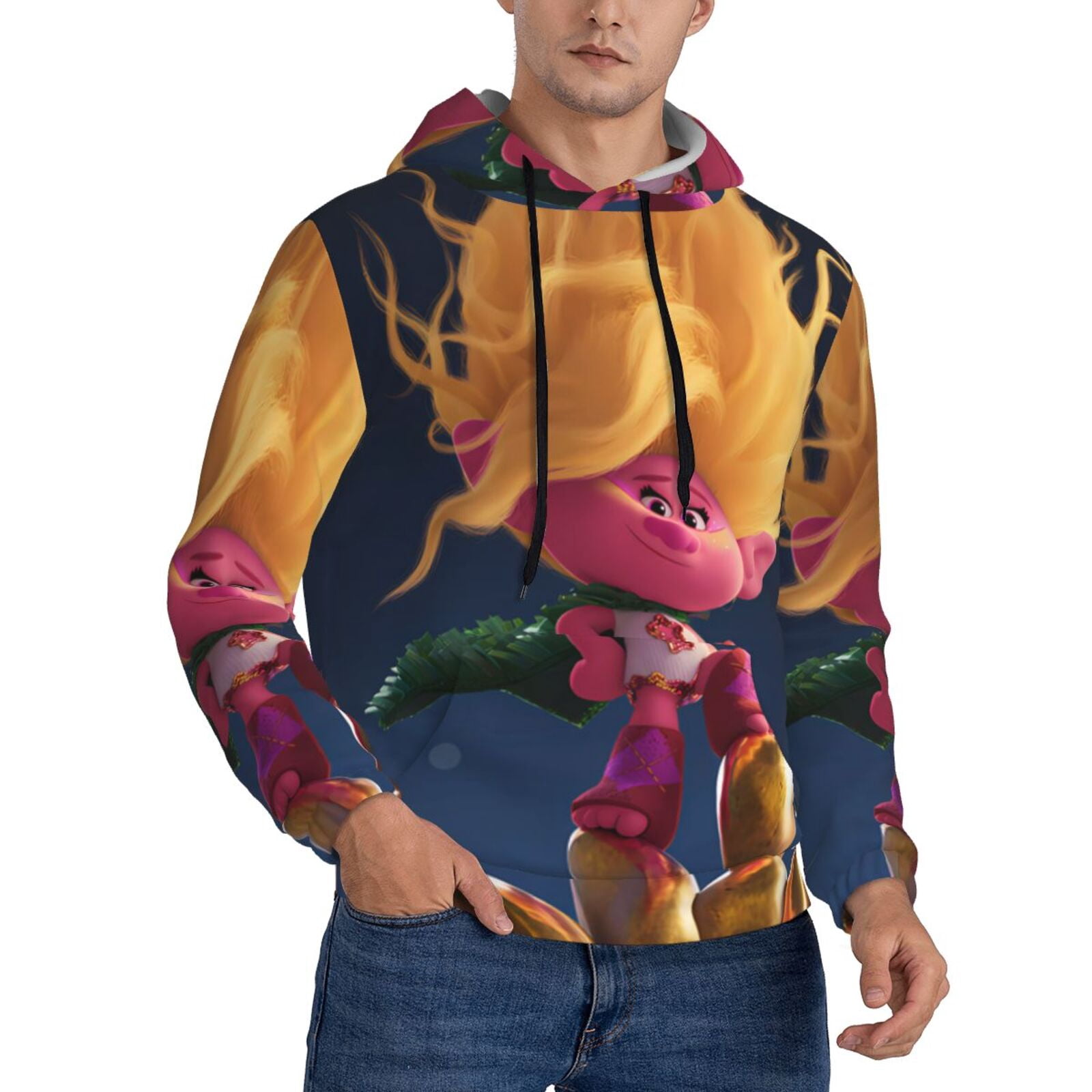 Lsque Trolls Band Together Pattern Casual Men's Hoodie,Hooded ...