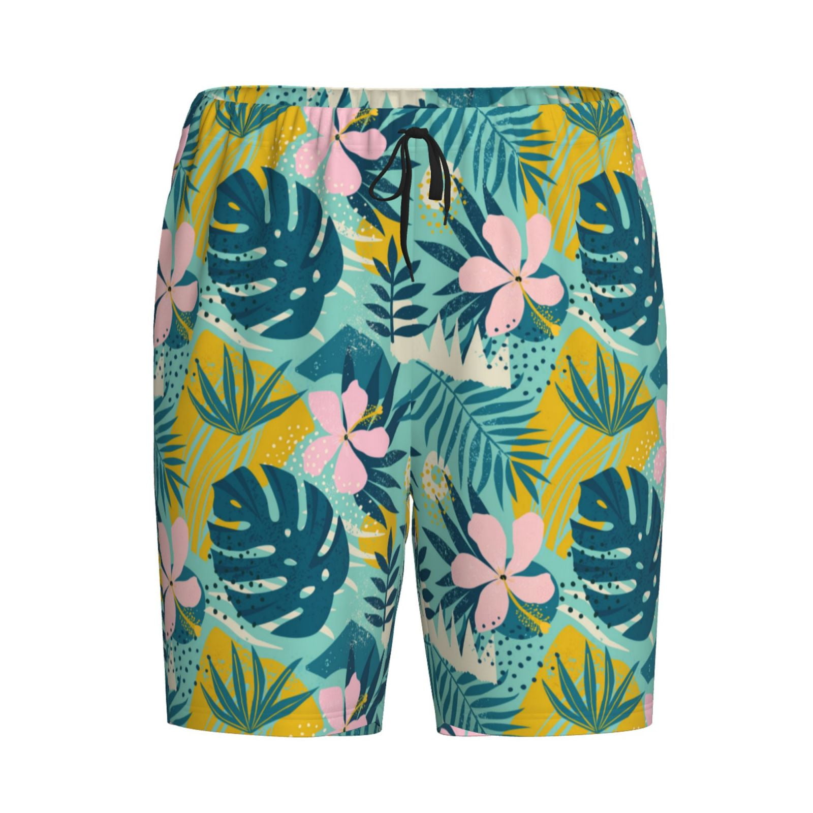 Lsque Tropical Floral Mens Sleep Pajama Shorts,Short Pajama Pants ...