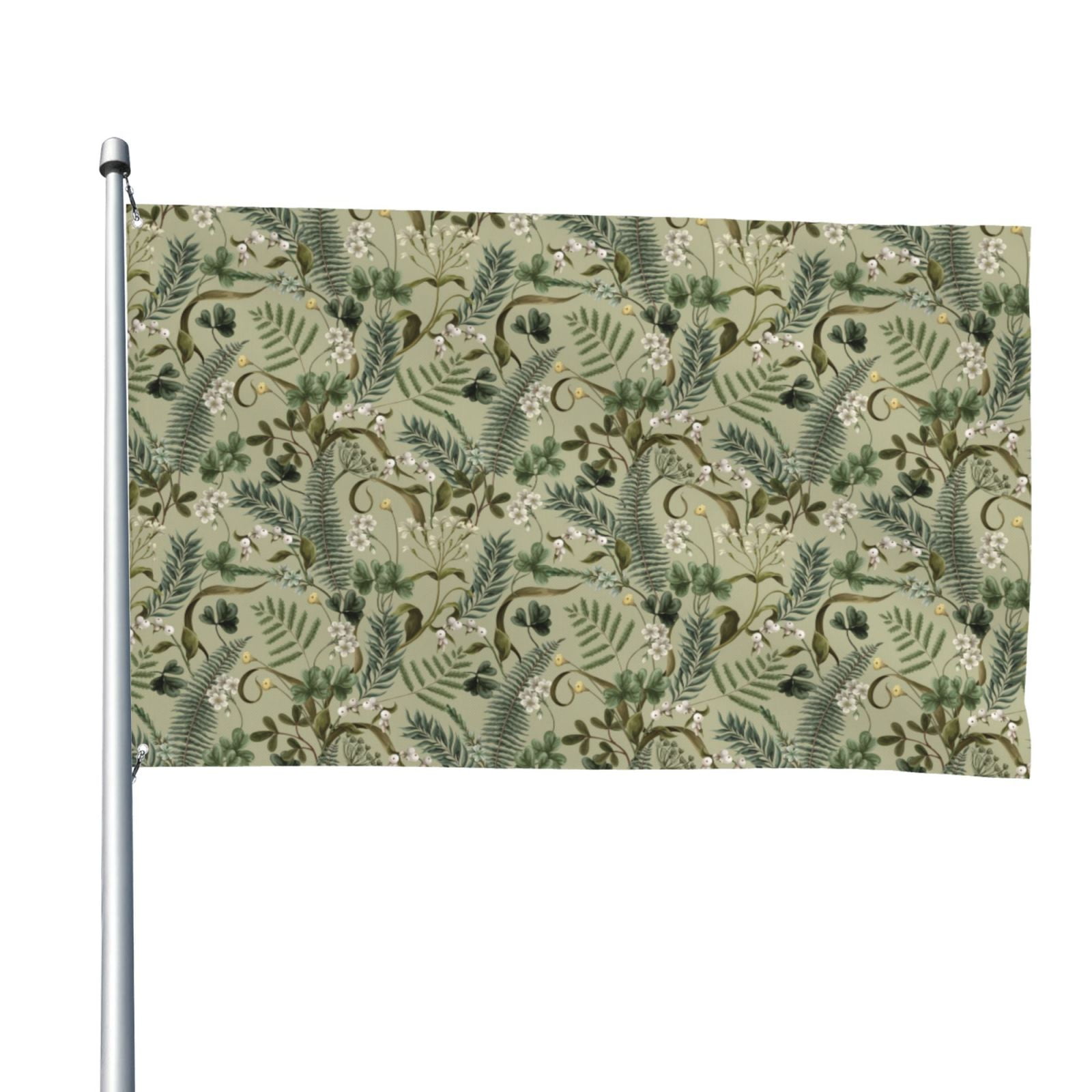 Lsque Tropical Plants Green Pattern Flag,Tropical Plants Green Printed ...