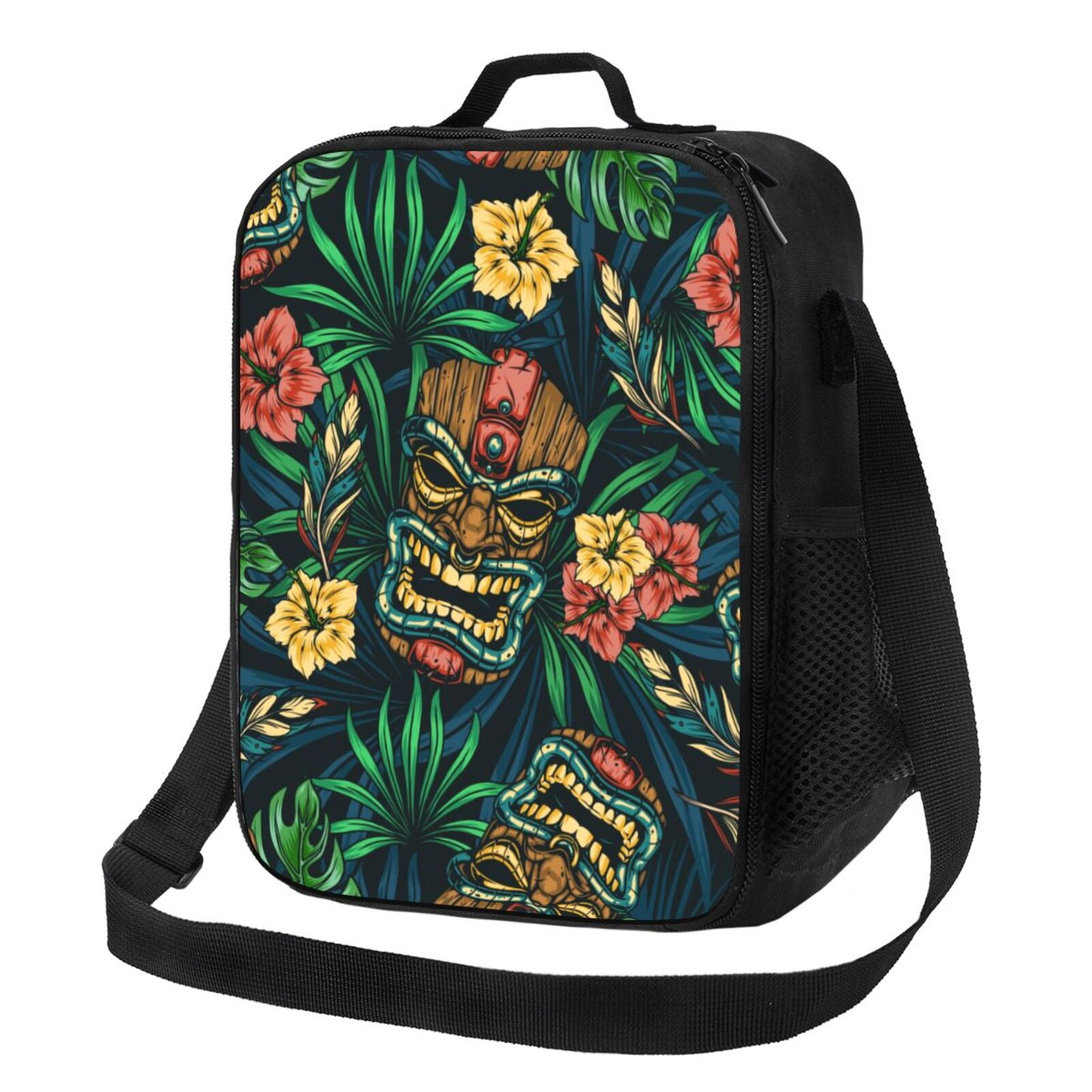 Lsque Tropical Tribe Mask Lunch Bag Lunch Box for Women Men Reusable ...