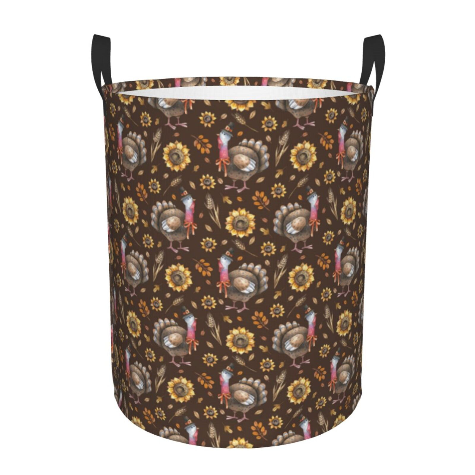 Lsque Turkey Sunflower Harvest Pattern Laundry Hamper Basket, Tall ...