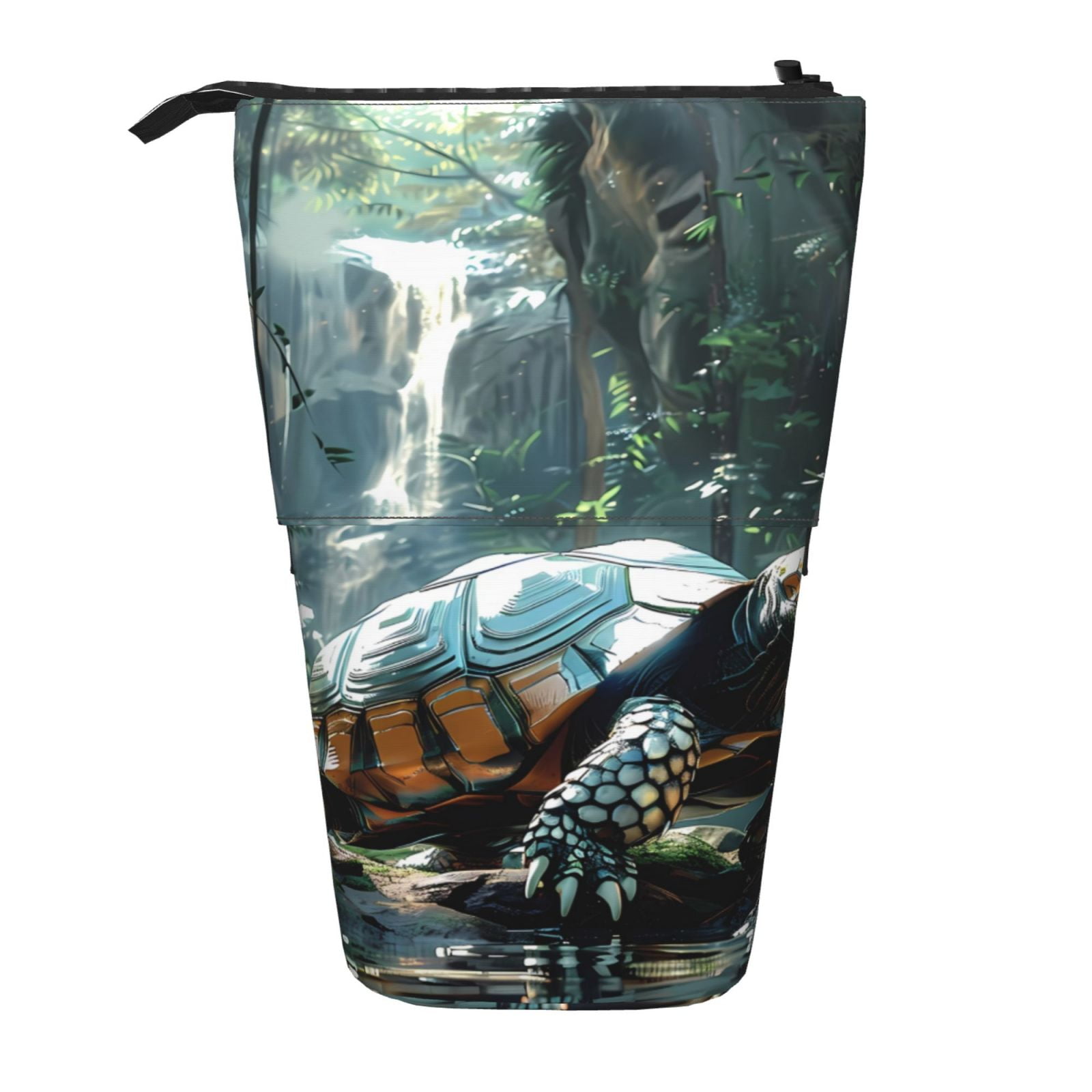 Lsque Turtle In Jungle Waterfall Pattern Telescopic Pencil Bag Pen ...