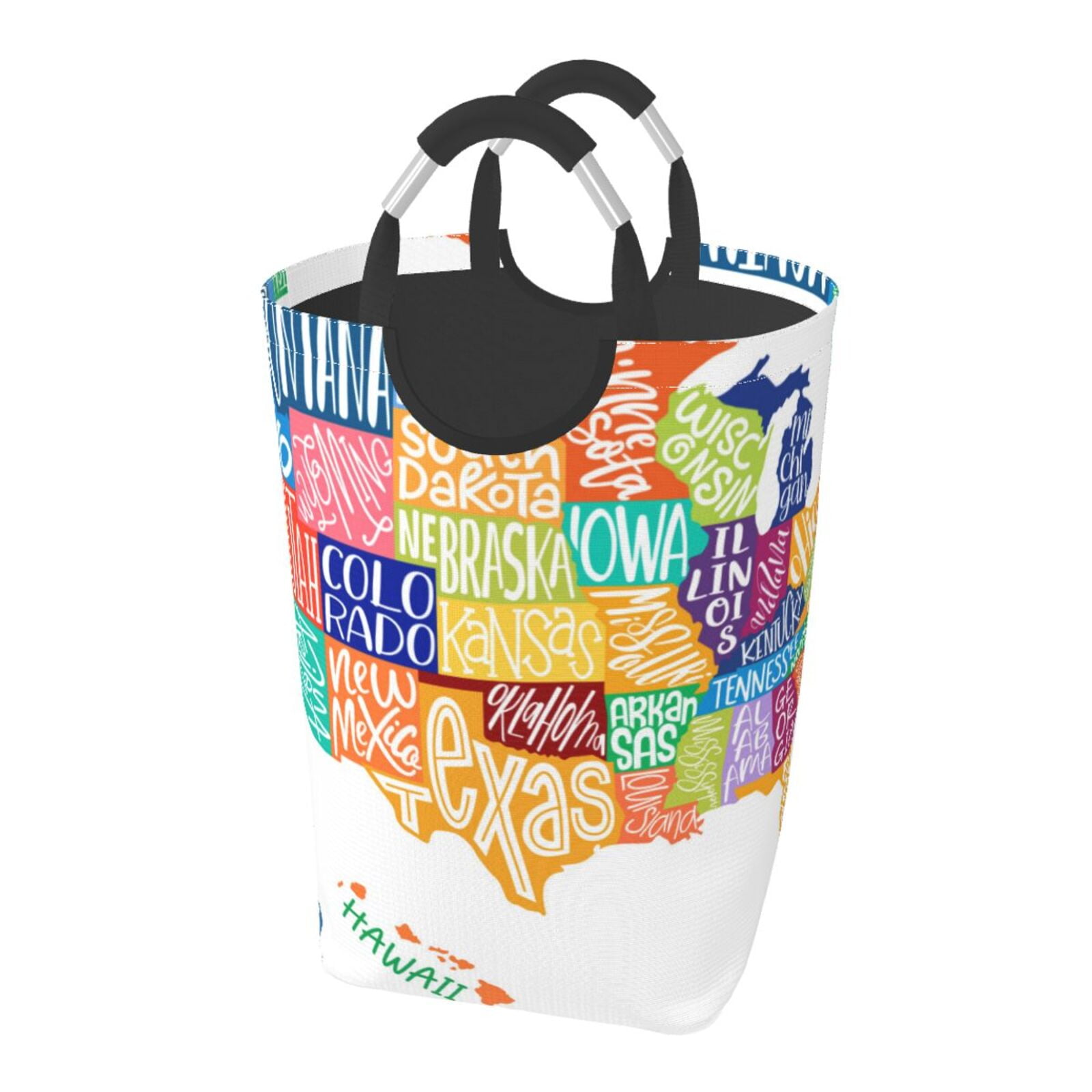 Lsque USA MAP Laundry Basket, Laundry Hamper, Dirty Clothes Hamper for ...