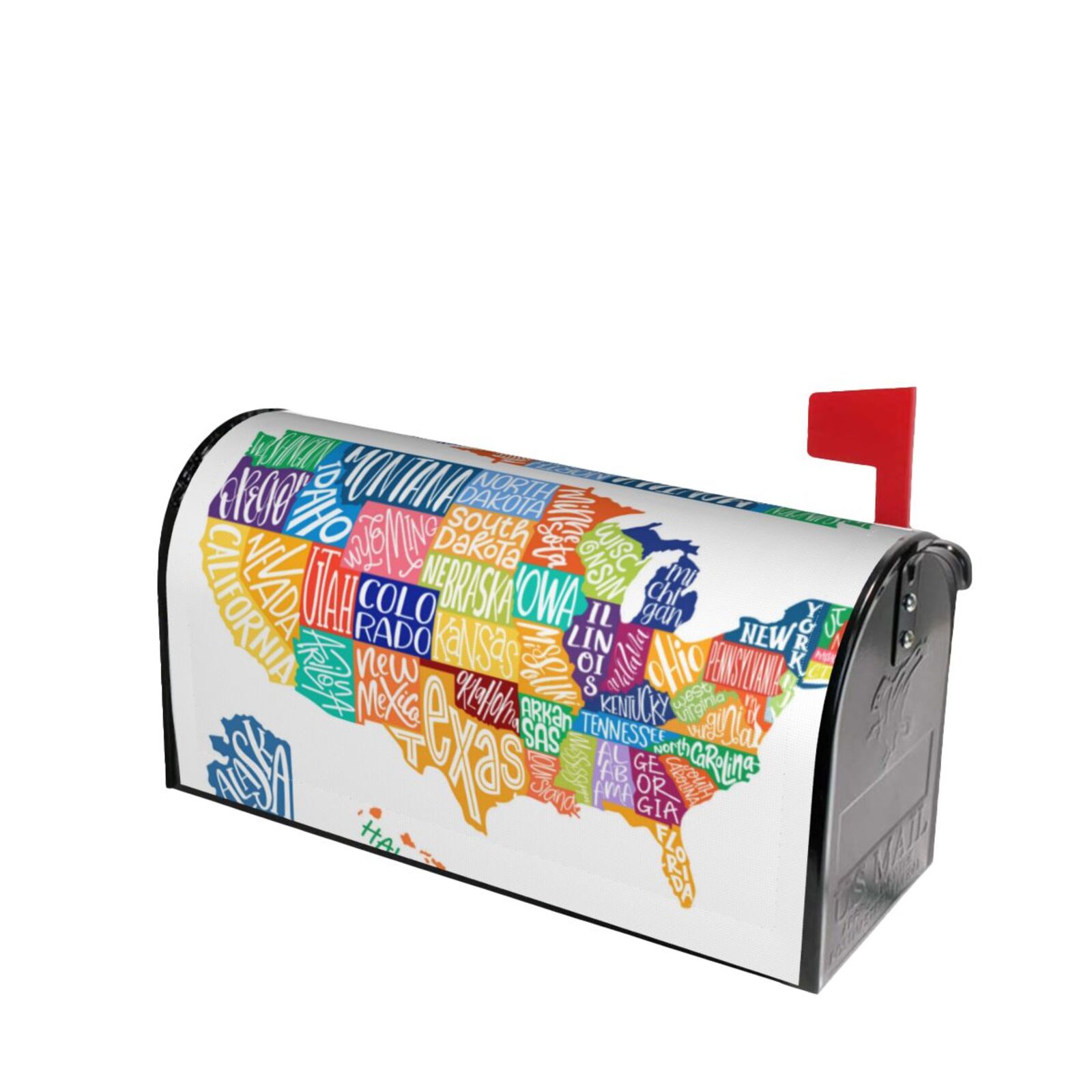 Lsque USA MAP Mailbox Cover Standard Size ,Magnetic Mailbox Covers Post ...