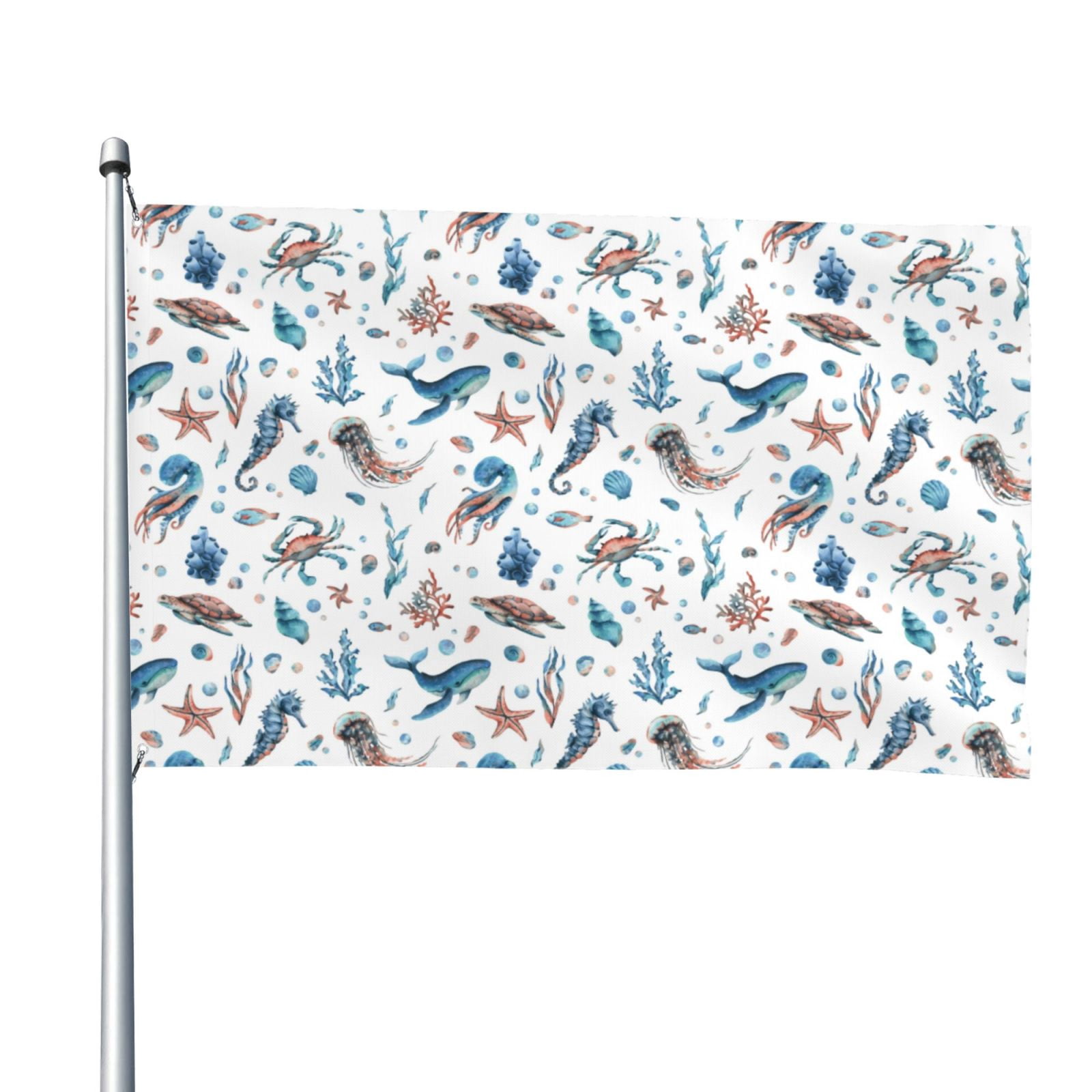 Lsque Undersea Animals Pattern Flag,Undersea Animals Printed Garden ...