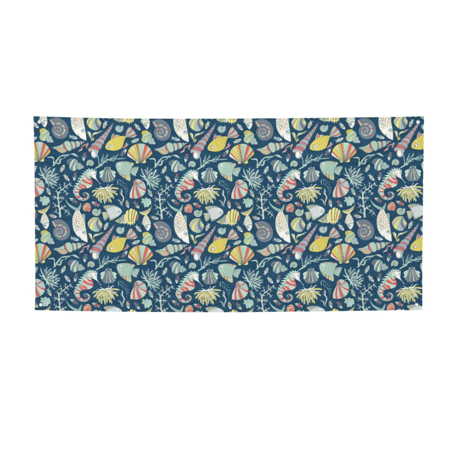 Lsque Underwater Creature Pattern Party Banner, Festive Banner ...