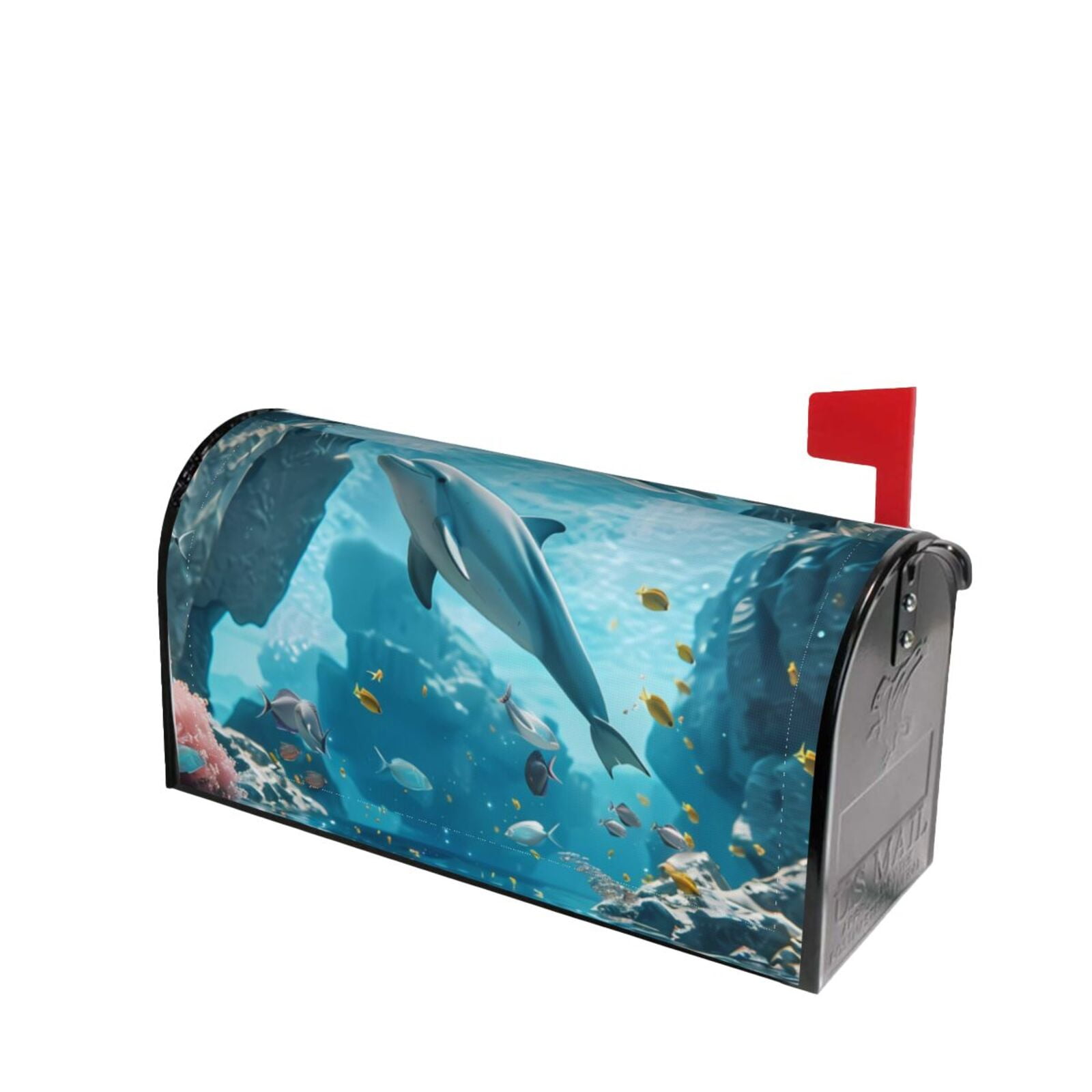 Lsque Underwater Dolphin Scene Mailbox Cover Standard Size ,Magnetic ...