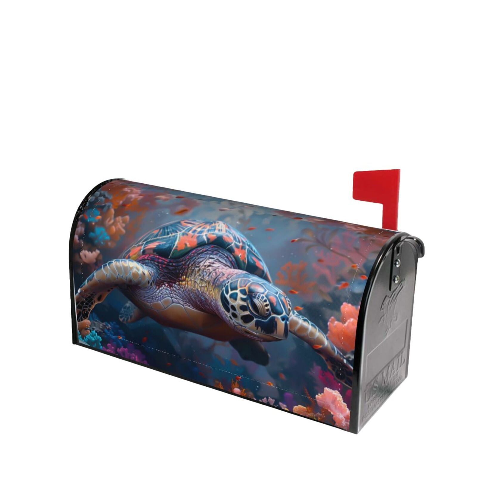 Lsque Underwater Lazy Turtle Mailbox Cover Standard Size ,Magnetic ...