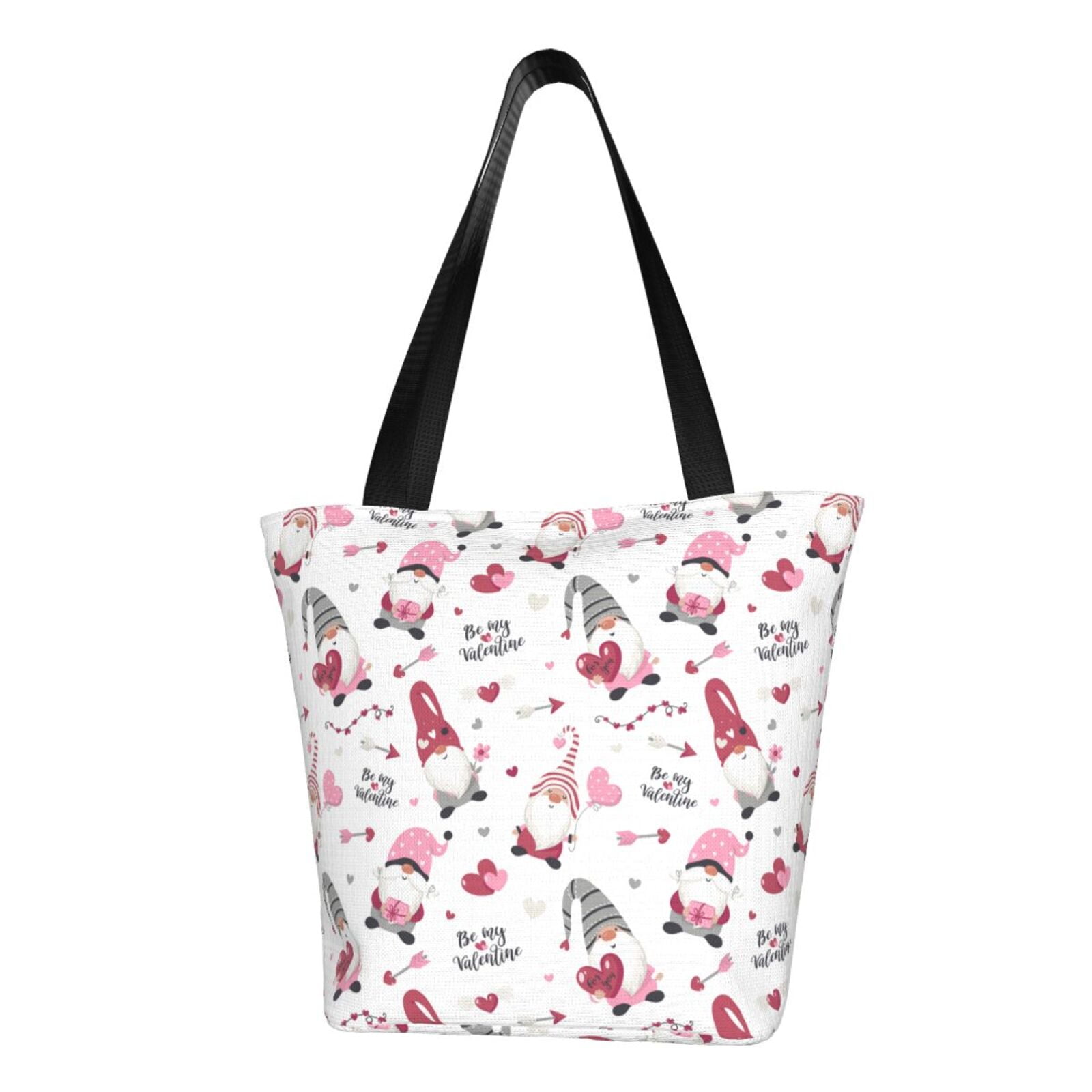 Lsque Valentine's Day gnomes Pattern Beach Tote,Shoulder Handbag ...