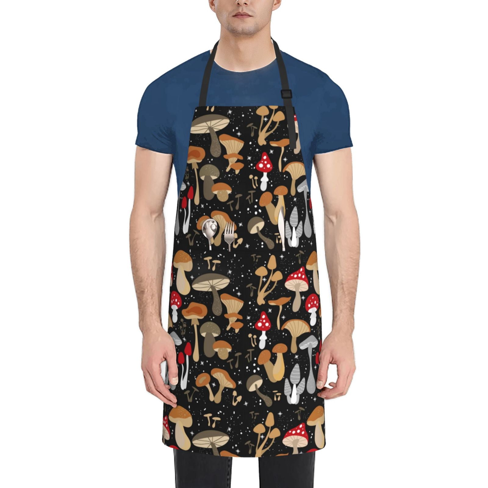 Lsque Various Mushrooms Waterproof Apron Chef Aprons for Men Heavy Duty ...