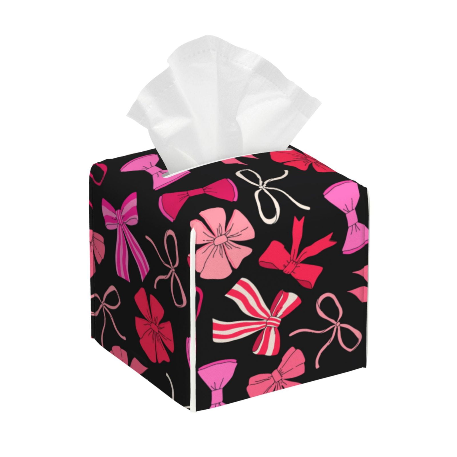 Lsque Various pink and red Bow knots Printed Tissue Box Cover Holder ...