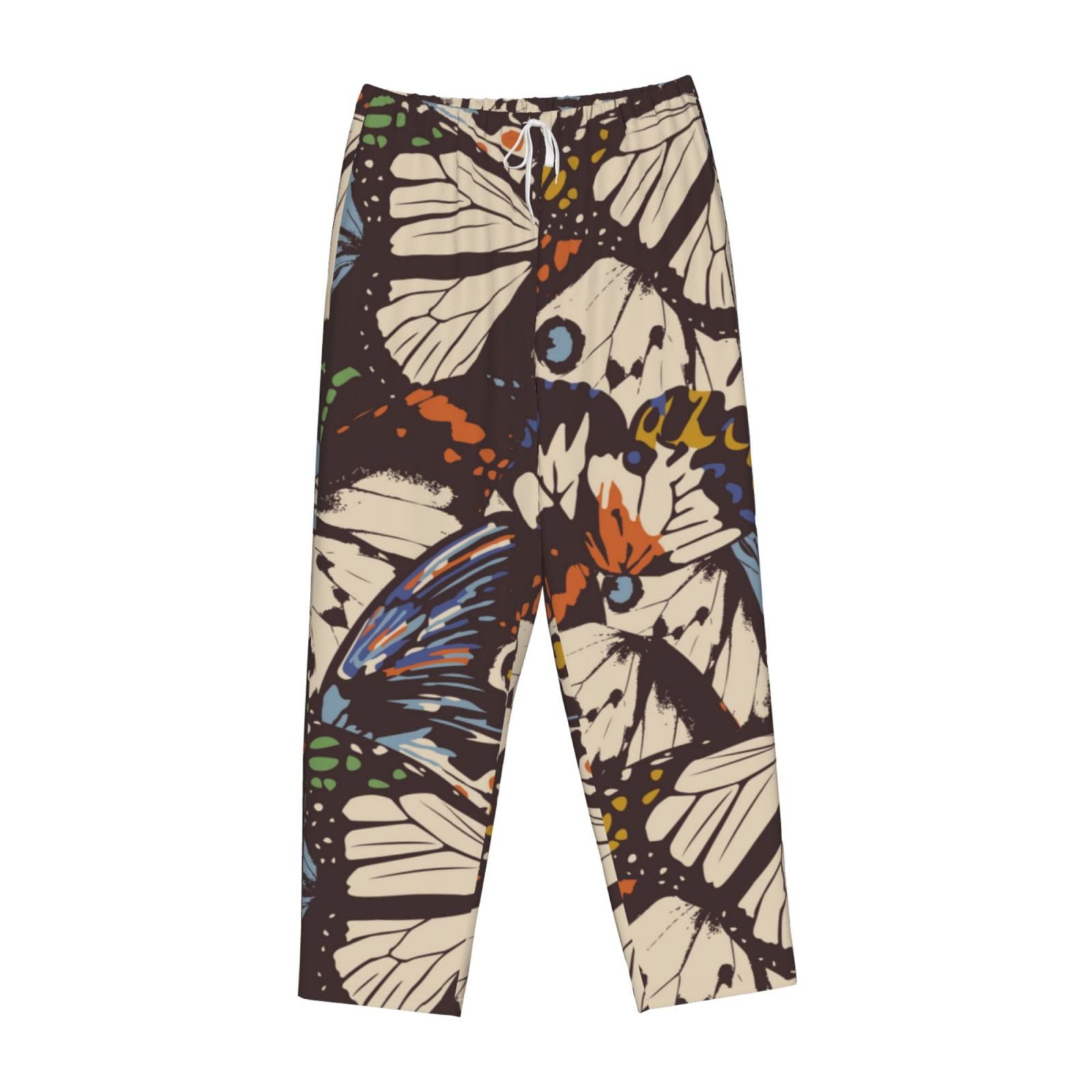 Lsque Vector Butterflies Print Women's Pajama Pants, Lounge Pant ...