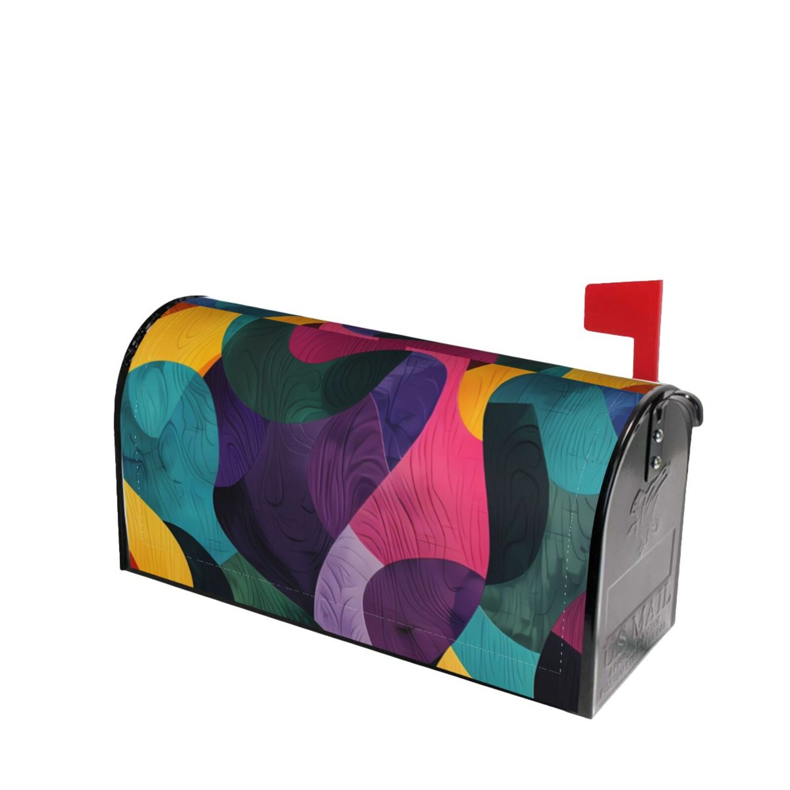 Lsque Vibrant Abstract Flow Mailbox Cover Standard Size ,Magnetic ...