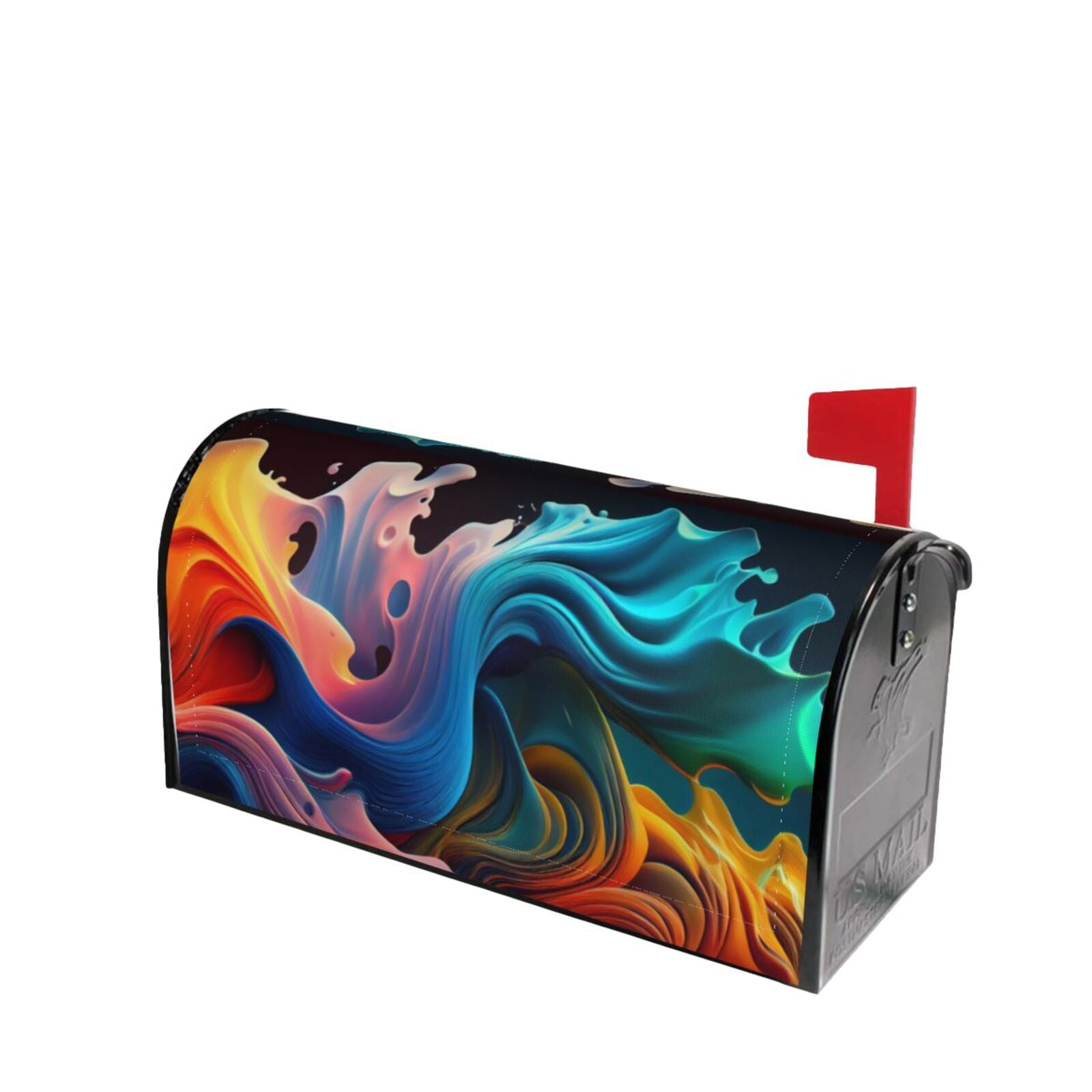 Lsque Vibrant Fluid Motion Art Mailbox Cover Standard Size ,Magnetic ...