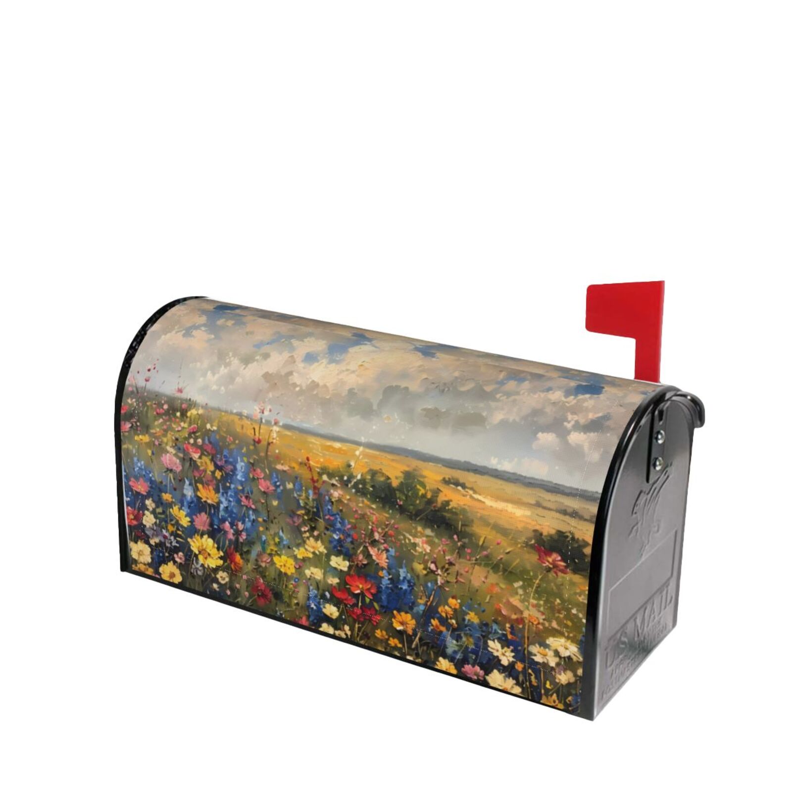 Lsque Vibrant Wildflower Meadow Mailbox Cover Standard Size ,Magnetic ...