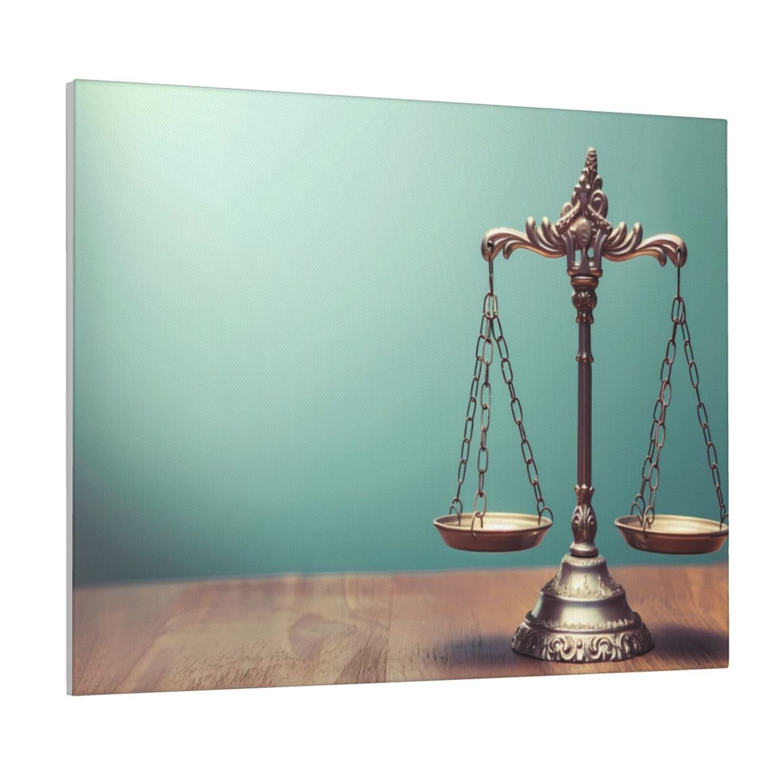 Lsque Vintage Brass Balance Scale Print Wall Art – Decorative Picture ...