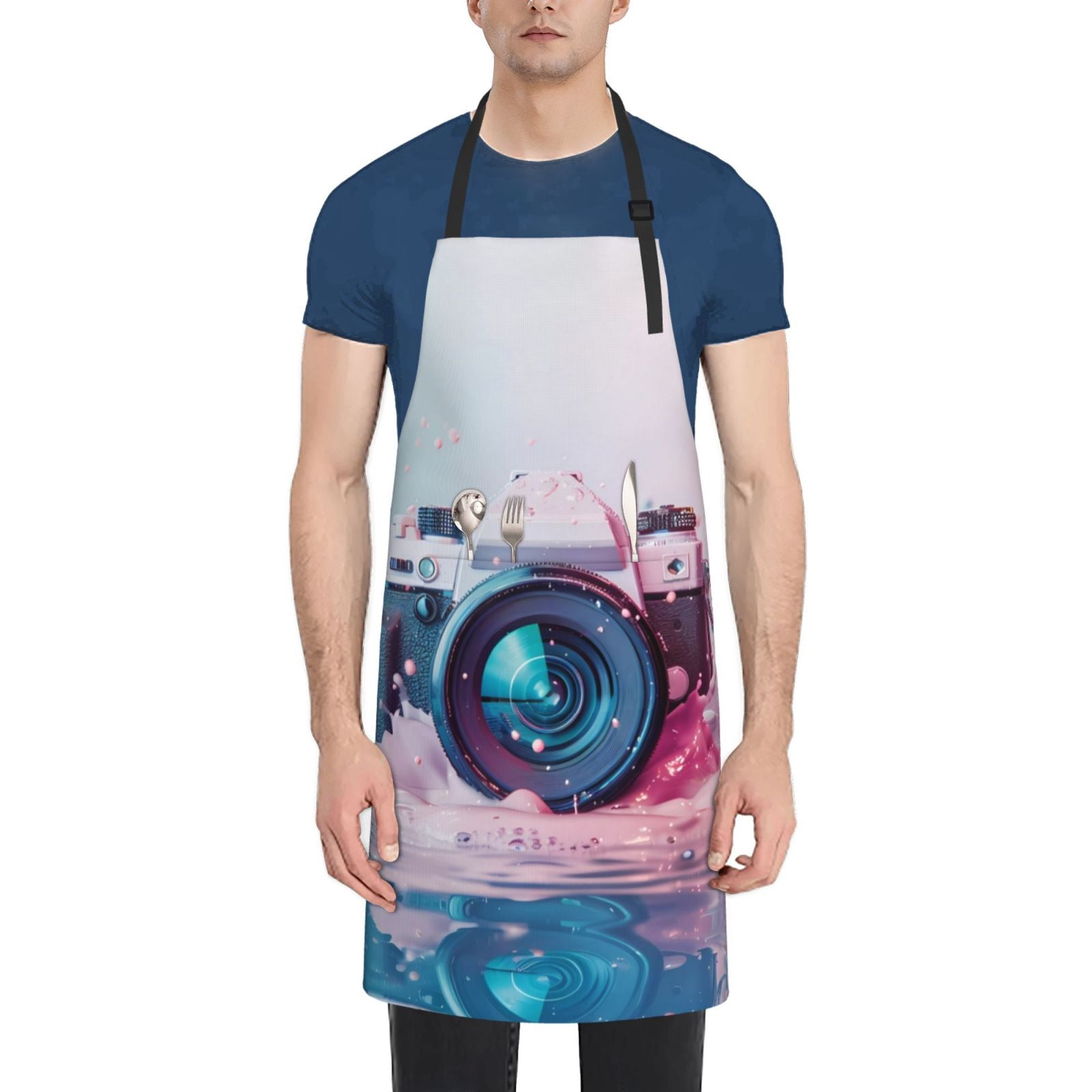 Lsque Vintage Camera Splash Art Waterproof Apron Chef Aprons for Men ...
