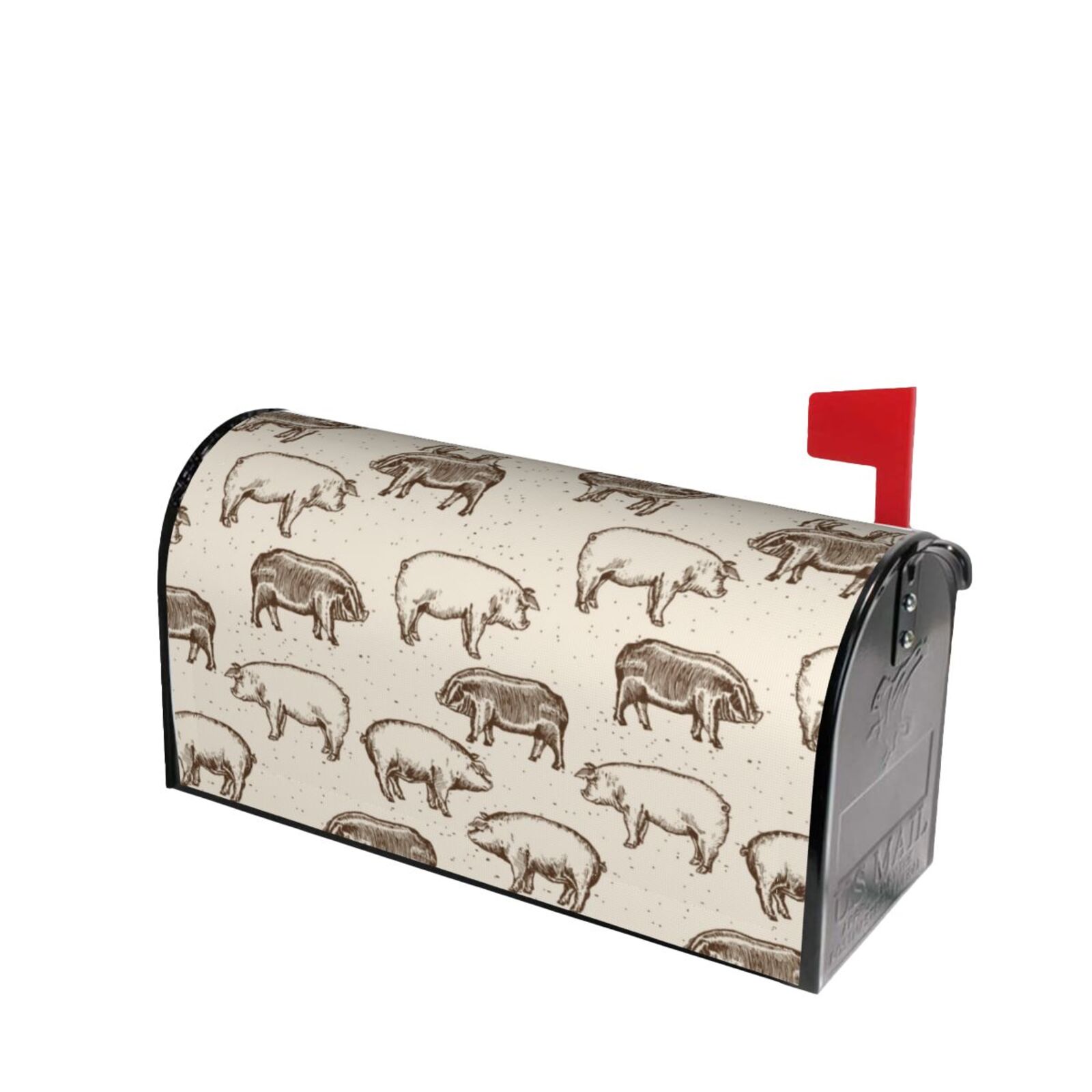 Lsque Vintage Farm Pigs Mailbox Cover Standard Size ,Magnetic Mailbox ...