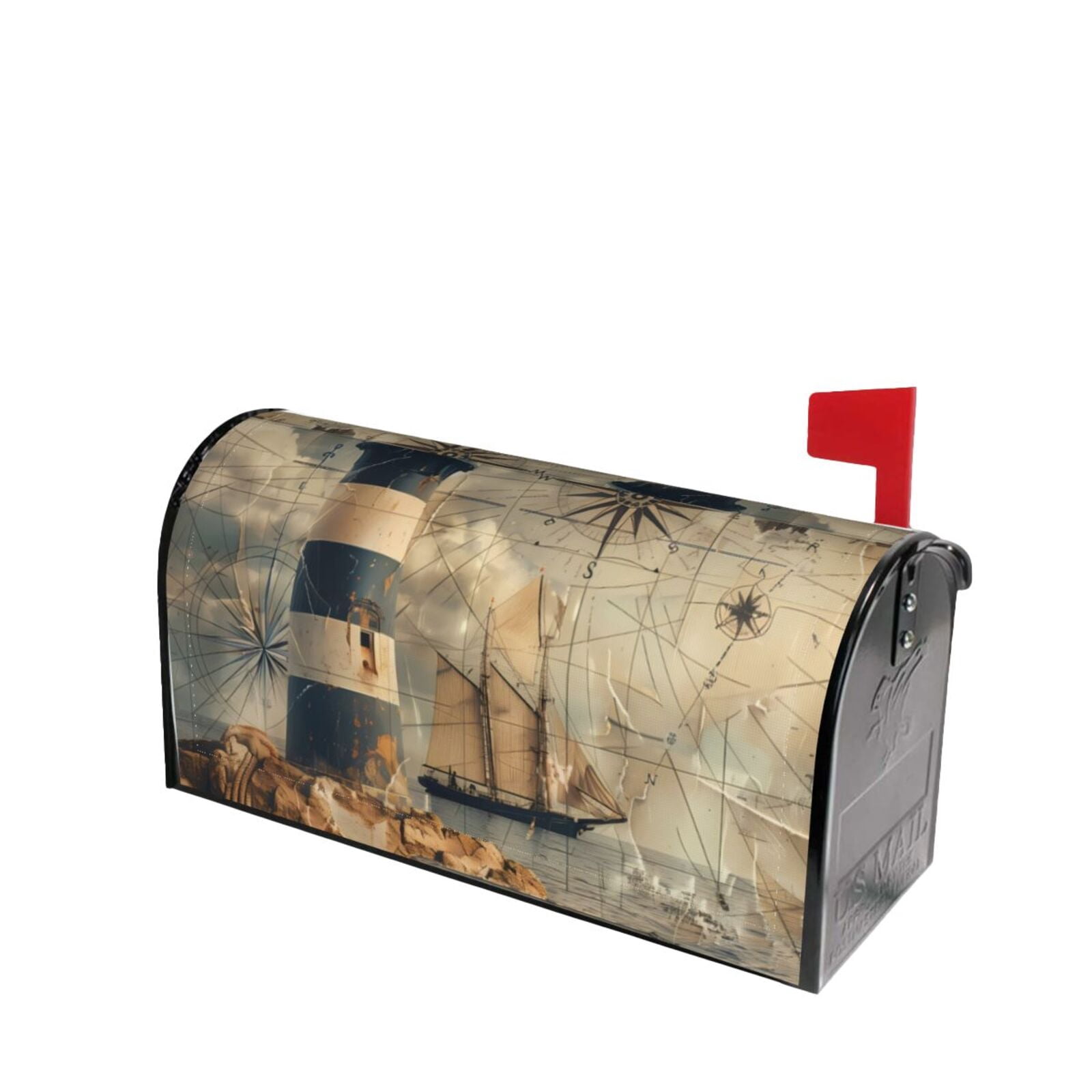 Lsque Vintage Nautical Lighthouse Mailbox Cover Standard Size ,Magnetic ...