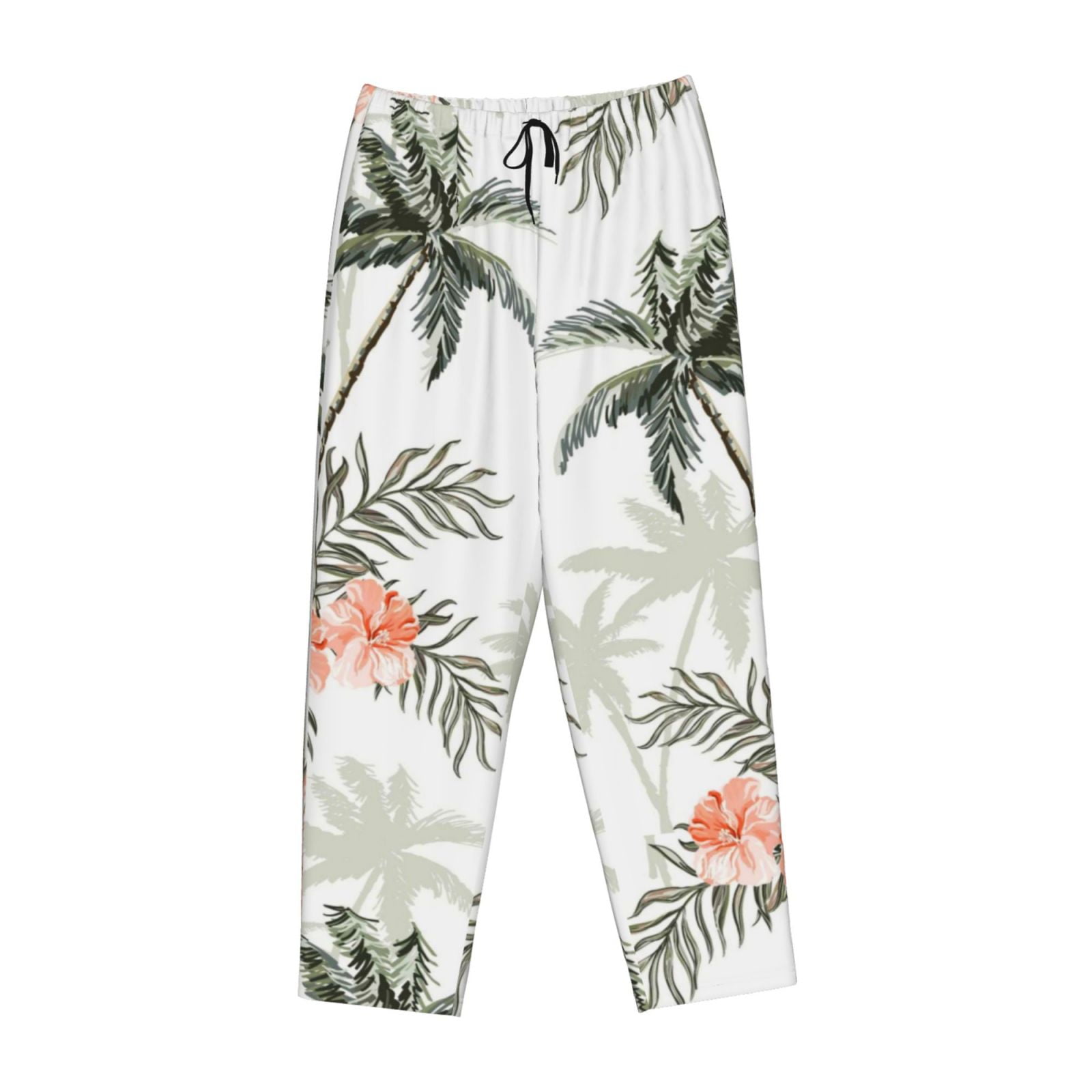 Lsque Vintage Palm Trees Print Women's Pajama Pants, Lounge Pant ...