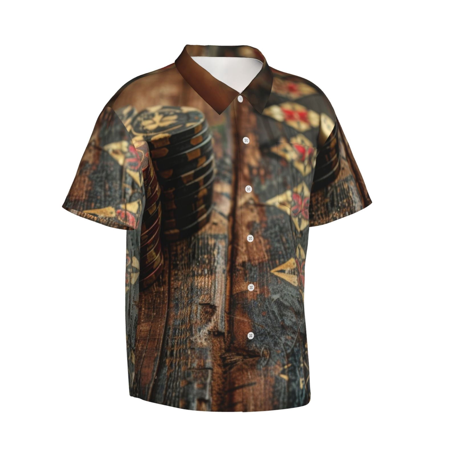 Lsque Vintage Poker Chips pattern Hawaiian Shirt for Men, Unisex Summer ...