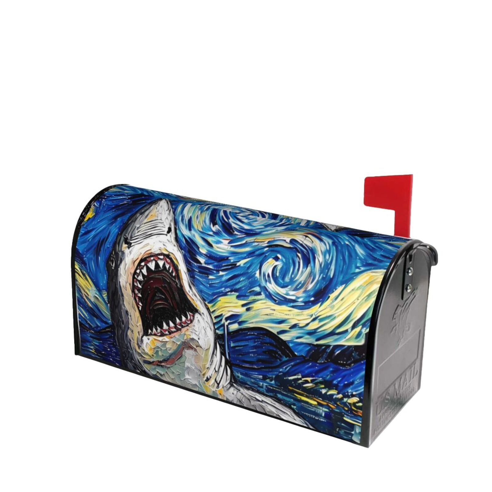 Lsque Vintage Starry Sky Shark Mailbox Cover Standard Size ,Magnetic ...