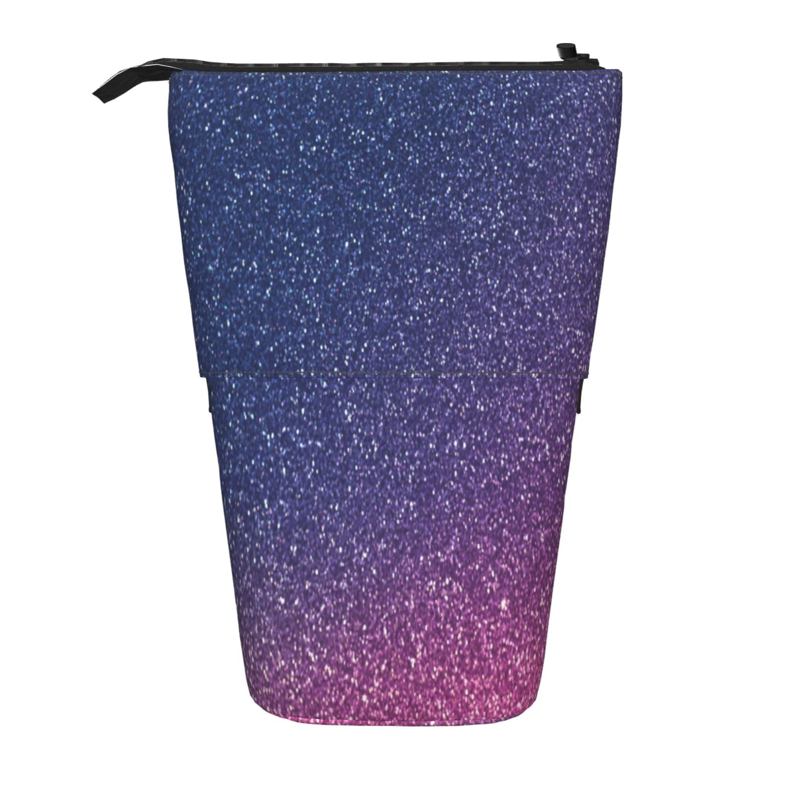 Lsque Violet Glitter Pattern Telescopic Pencil Bag Pen Holder ...