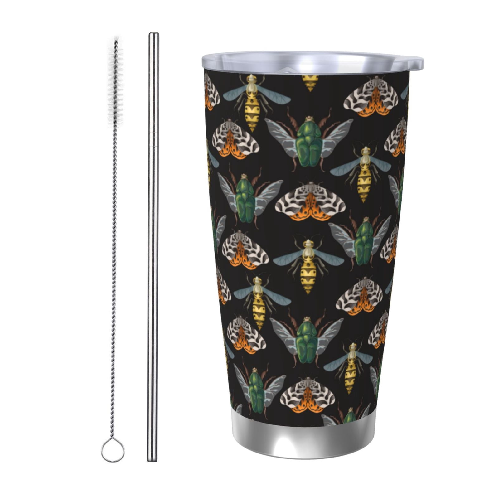 Lsque Wasp Cockchafer Butterfly Pattern 20oz Car Cup with Lid and Straw ...