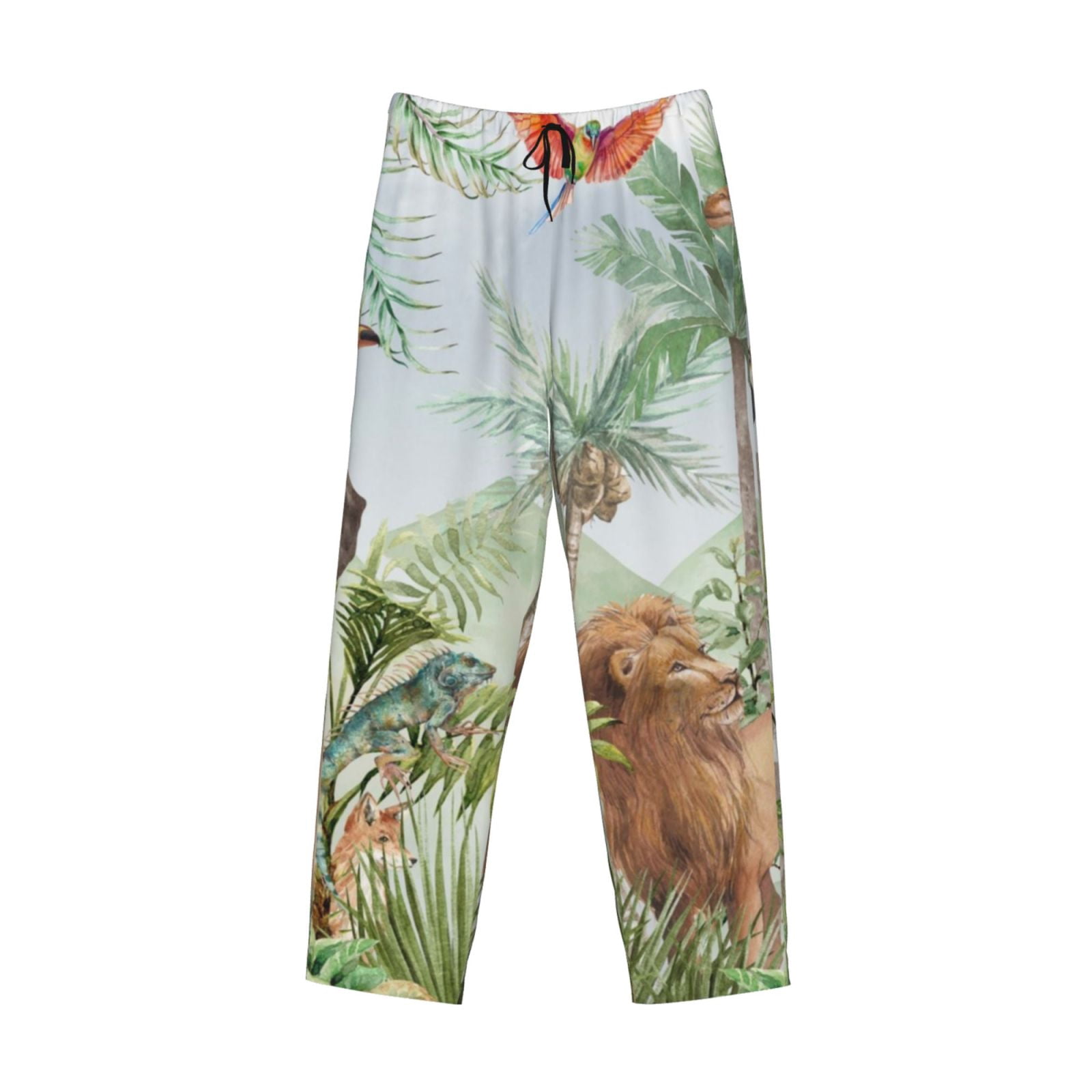 Lsque Watercolor African Animals Wildlife Print Men's Pajama Pants ...