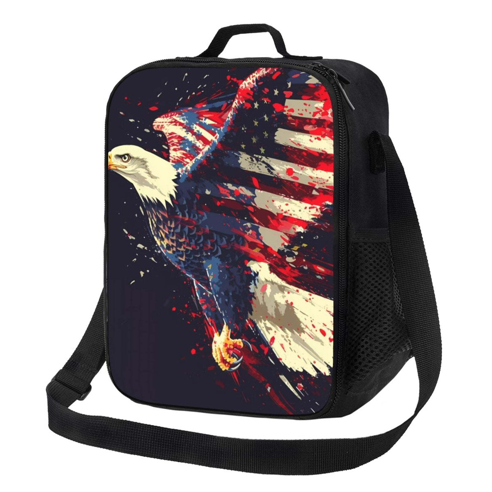 Lsque Watercolor Bald Eagle Lunch Bag Lunch Box for Women Men Reusable ...