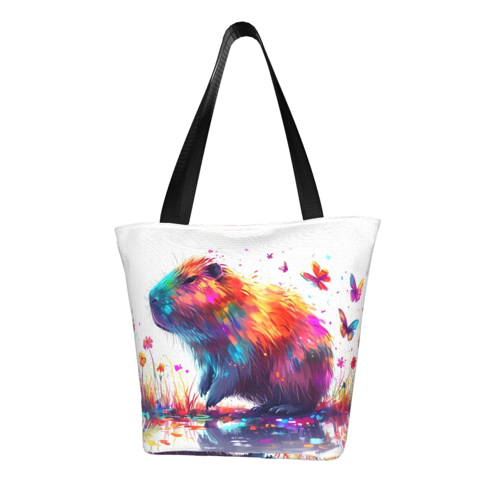 Lsque Watercolor Butterfly Guinea Pig Pattern Beach Tote,Shoulder ...