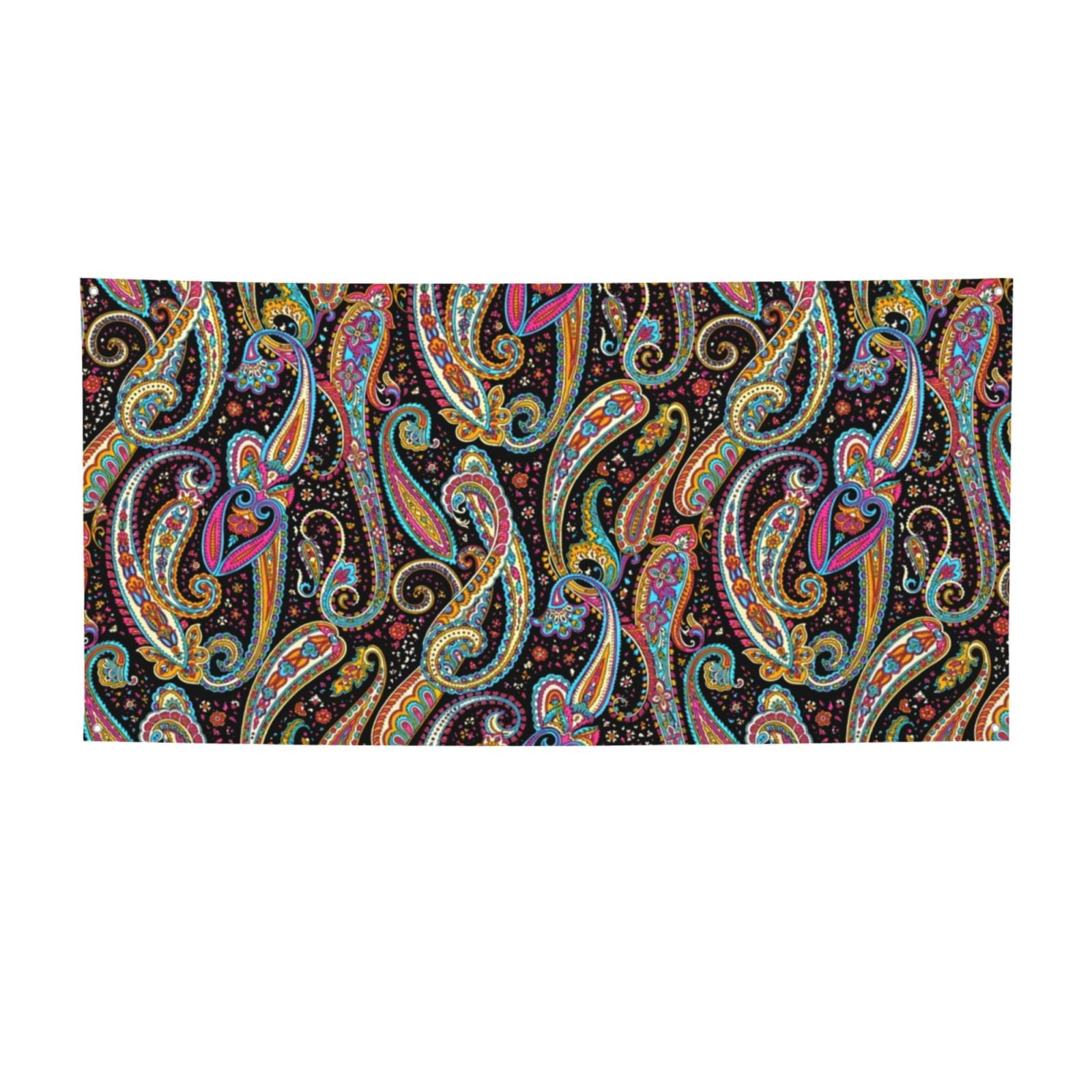 Lsque Watercolor Romantic Paisley Pattern Party Banner, Festive Banner ...