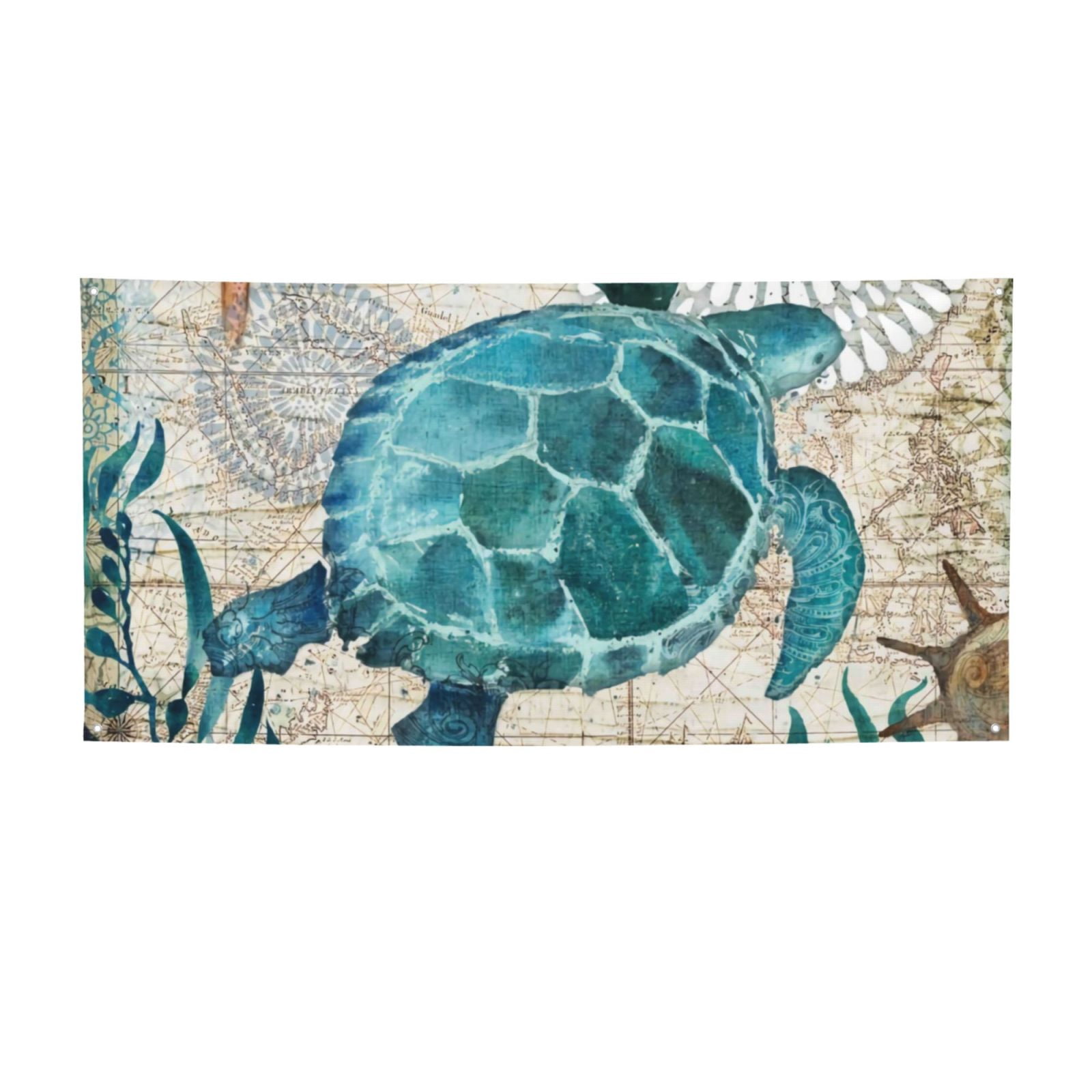 Lsque Watercolor Sea Turtle Pattern Party Banner, Festive Banner ...
