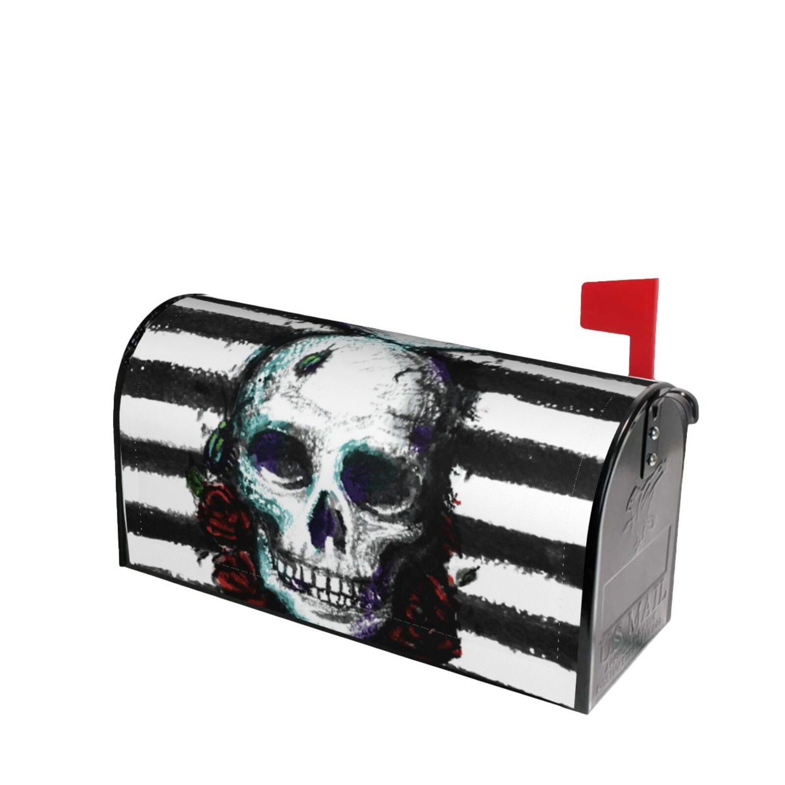 Lsque Watercolor Skull Mailbox Cover Standard Size ,Magnetic Mailbox ...