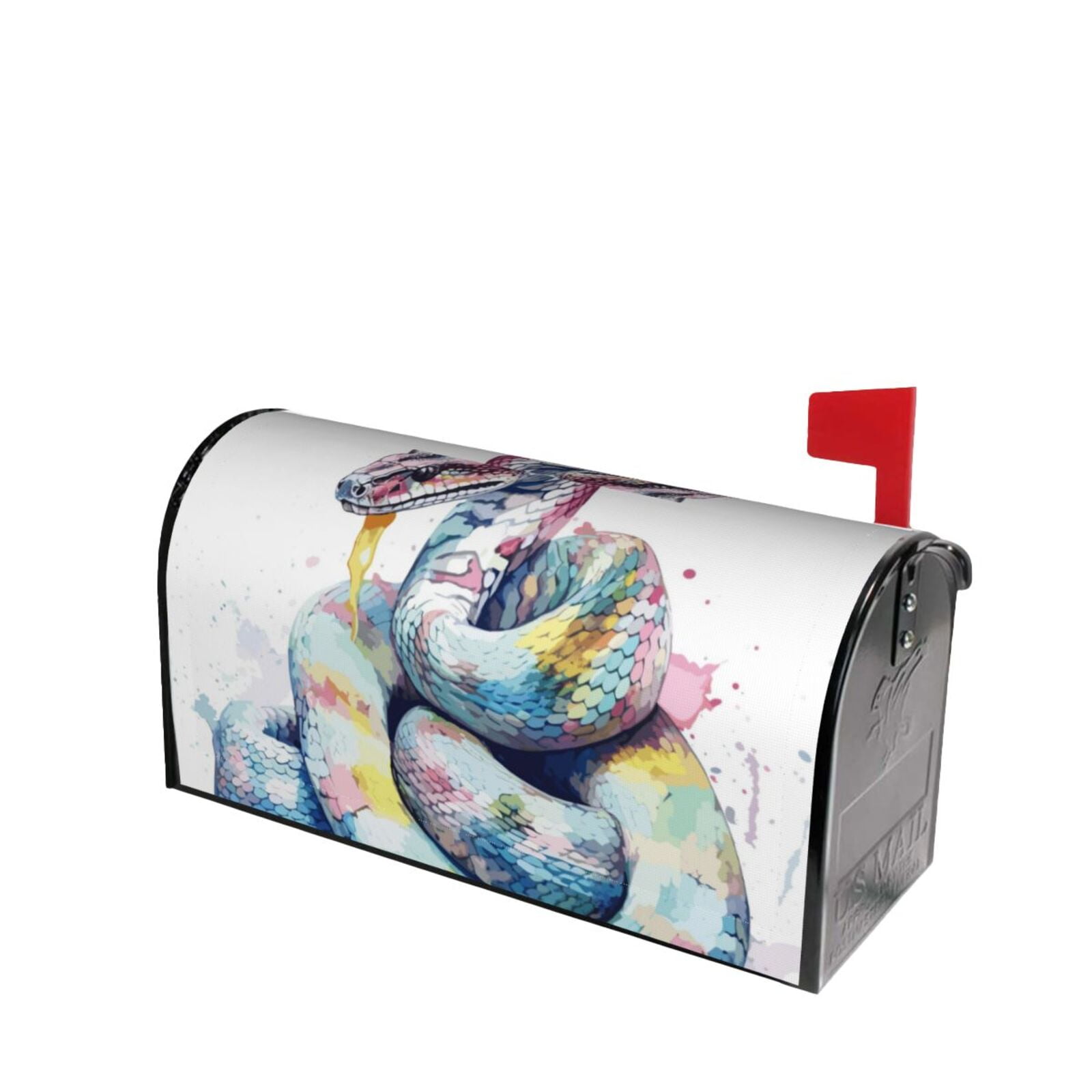Lsque Watercolor Snake Mailbox Cover Standard Size ,Magnetic Mailbox ...