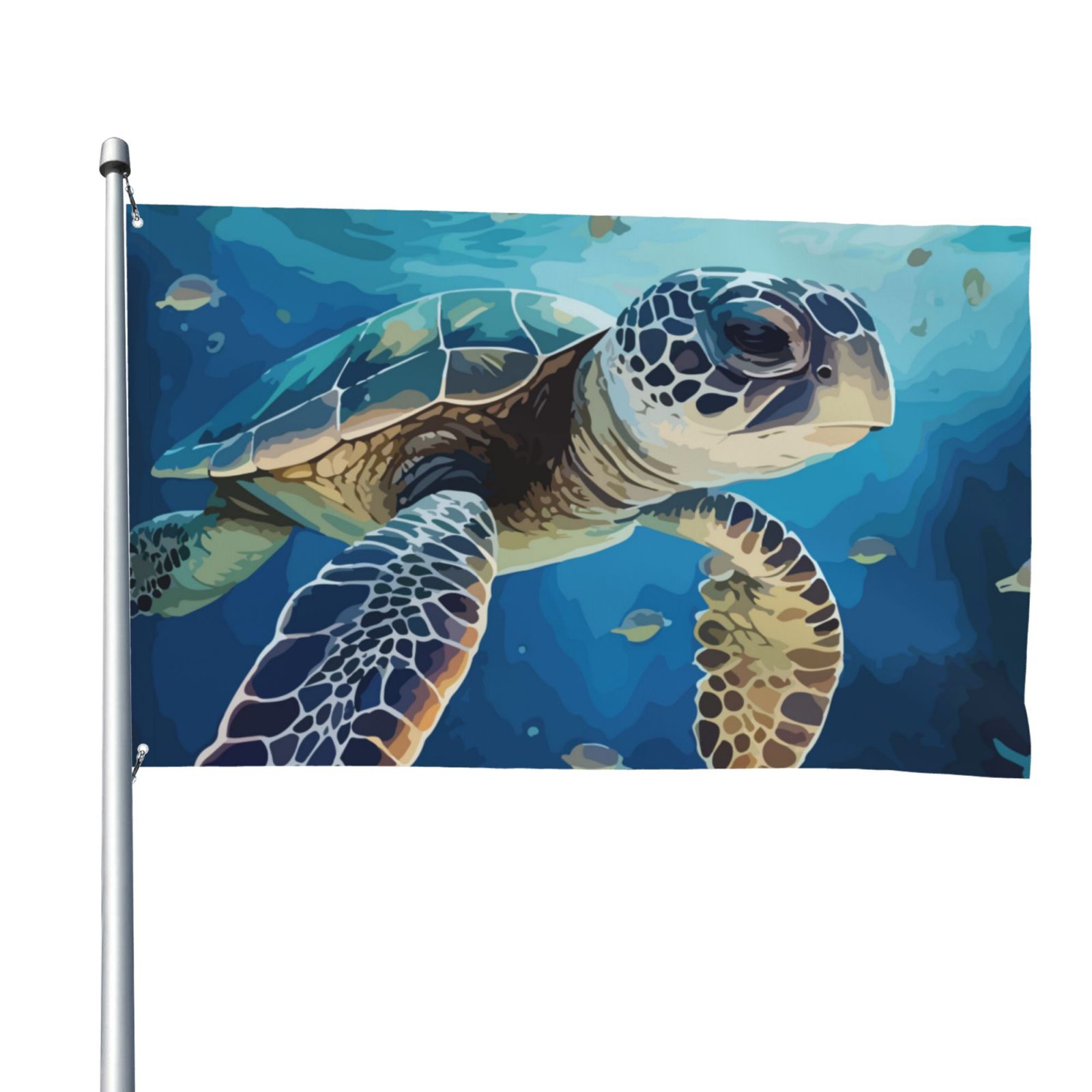 Lsque Watercolor Turtle Pattern Flag,Watercolor Turtle Printed Garden ...