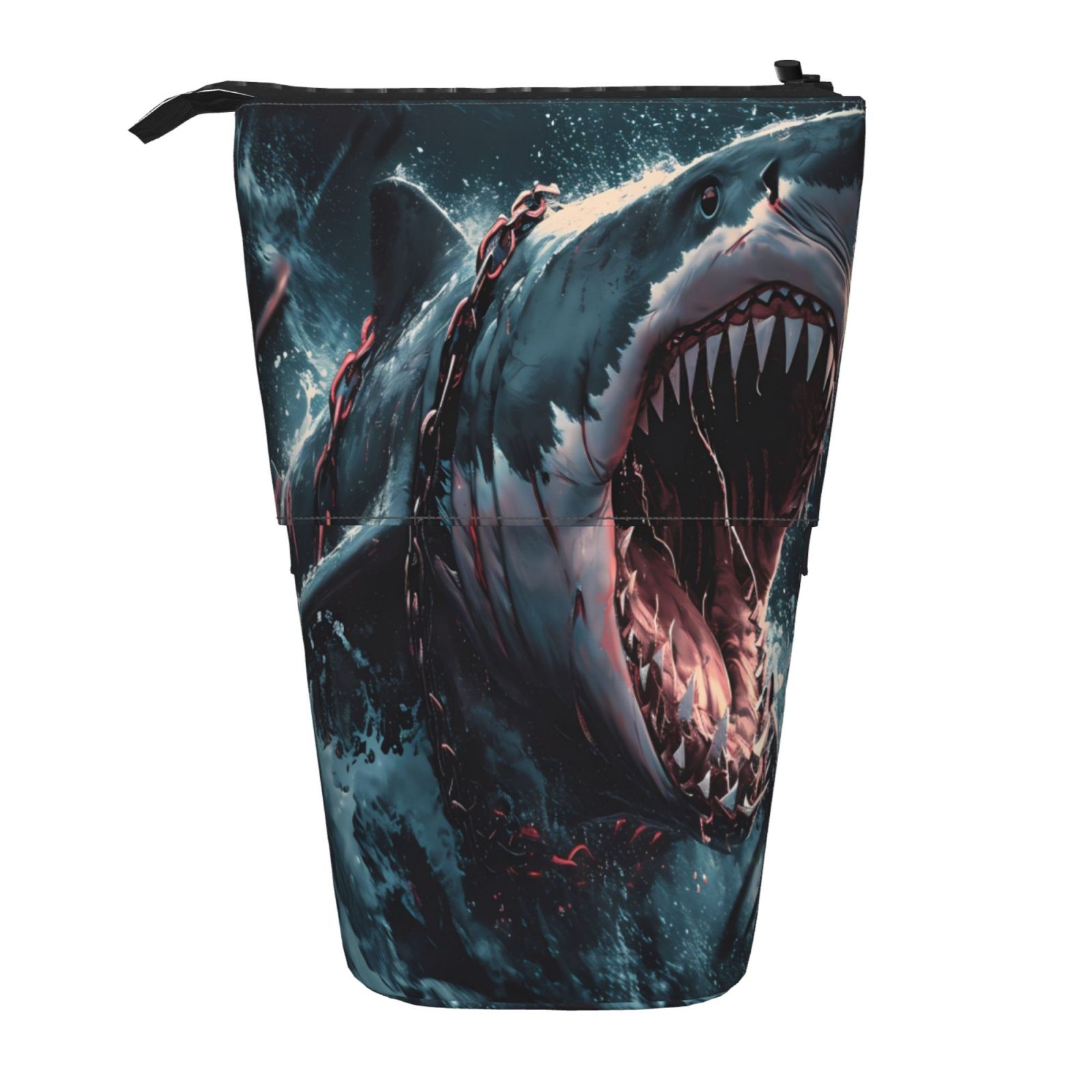 Lsque Wave Chain Shark Pattern Telescopic Pencil Bag Pen Holder ...