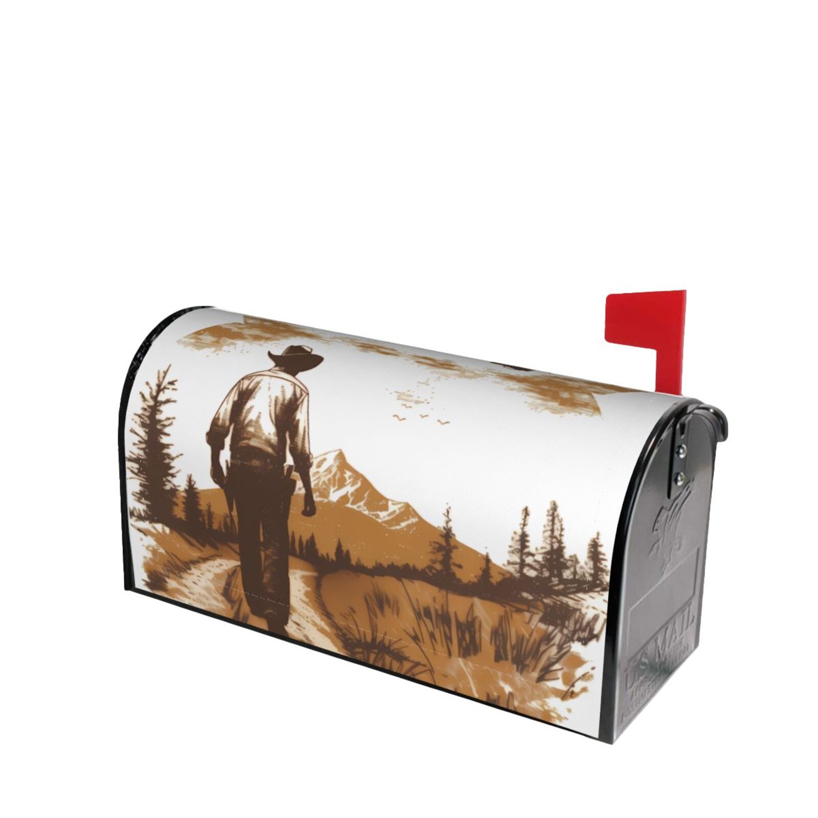 Lsque Western Cowboy Countryside Mailbox Cover Standard Size ,Magnetic ...